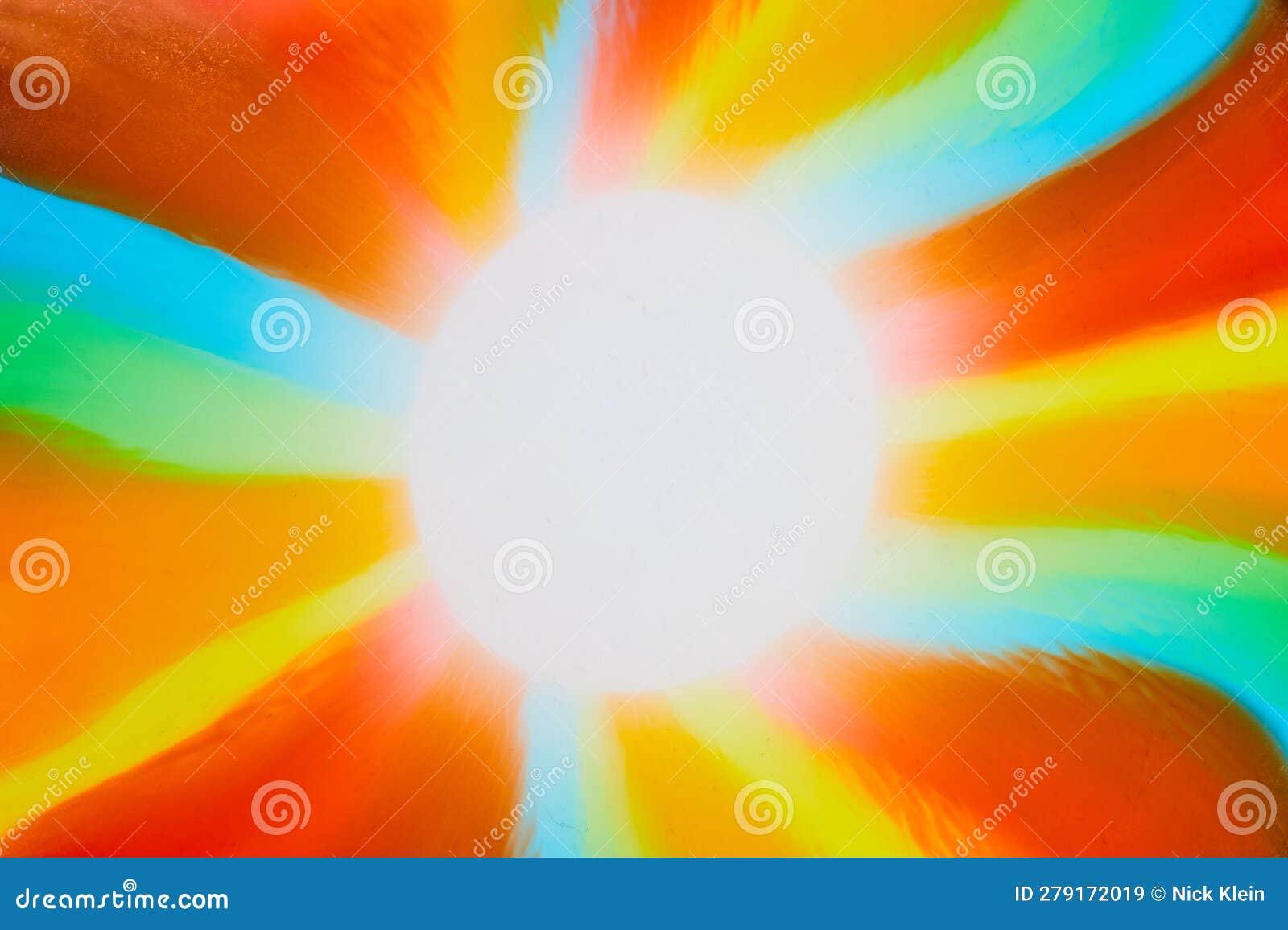 Abstract Sun with Rays of Green and Blue and Red and Orange and Yellow ...