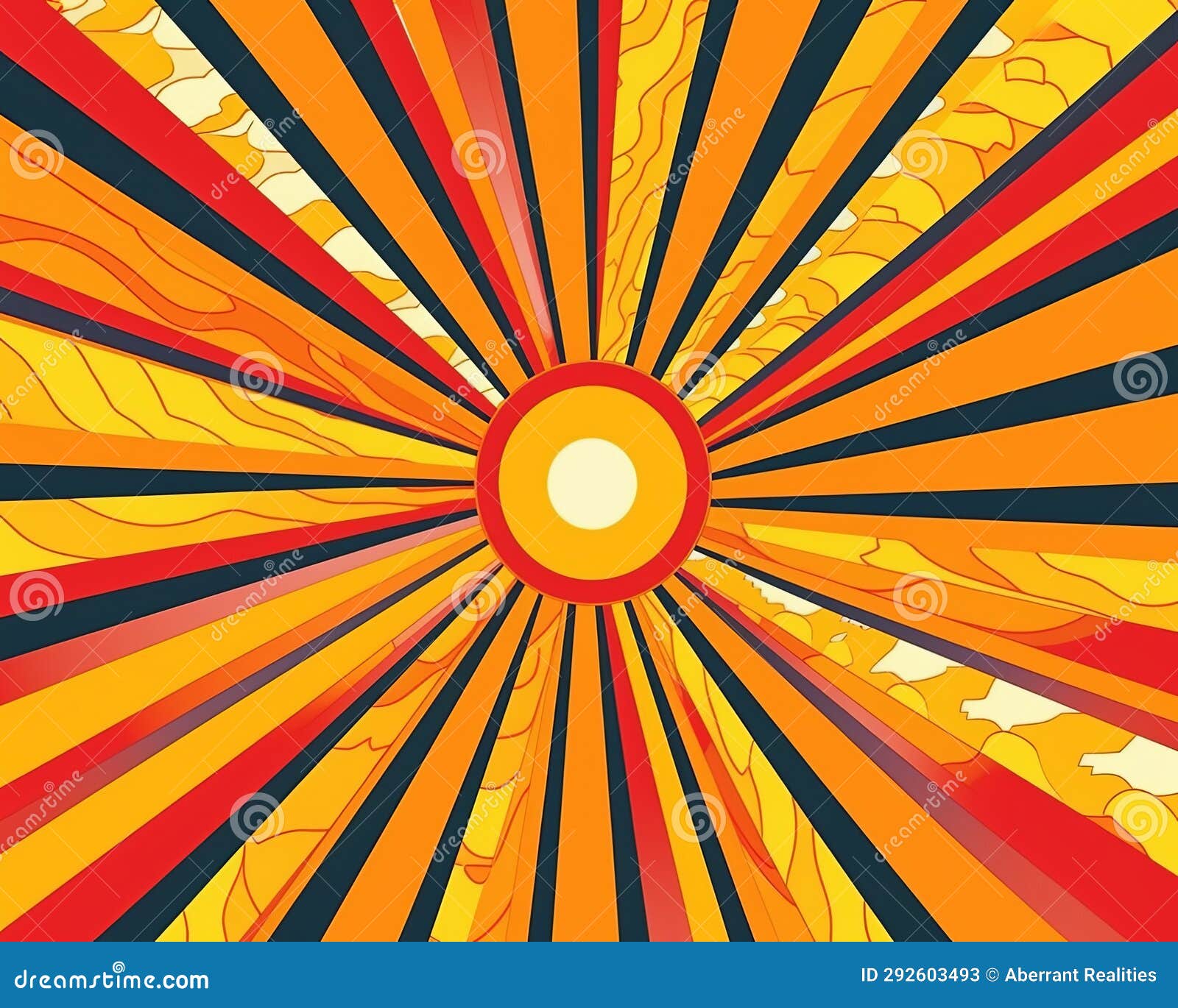 An Abstract Sunburst Background with Orange Yellow and Black Colors ...