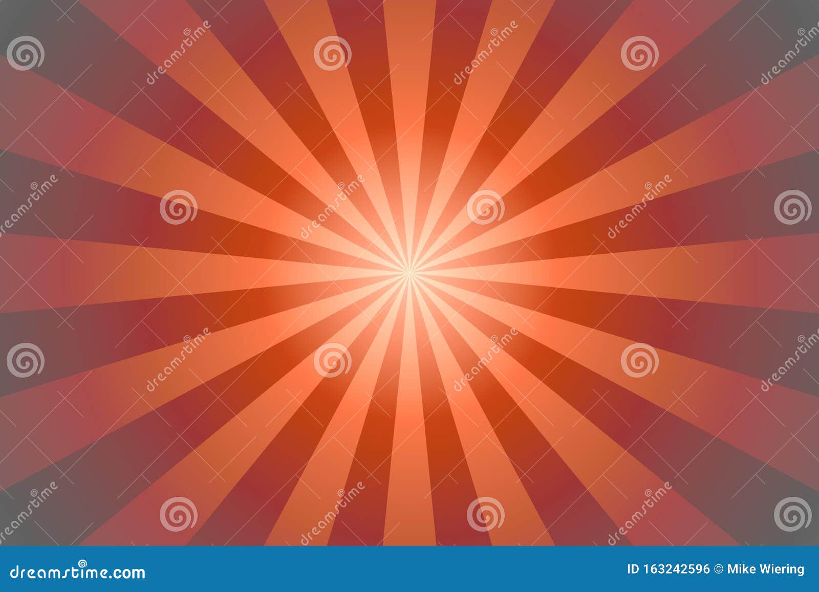 Abstract Cartoon Sunburst Background with Red Rays Stock Illustration ...