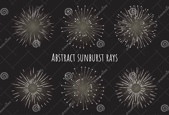 Abstract Sunburst Rays with Arrows Different Type of Drawing Stock ...
