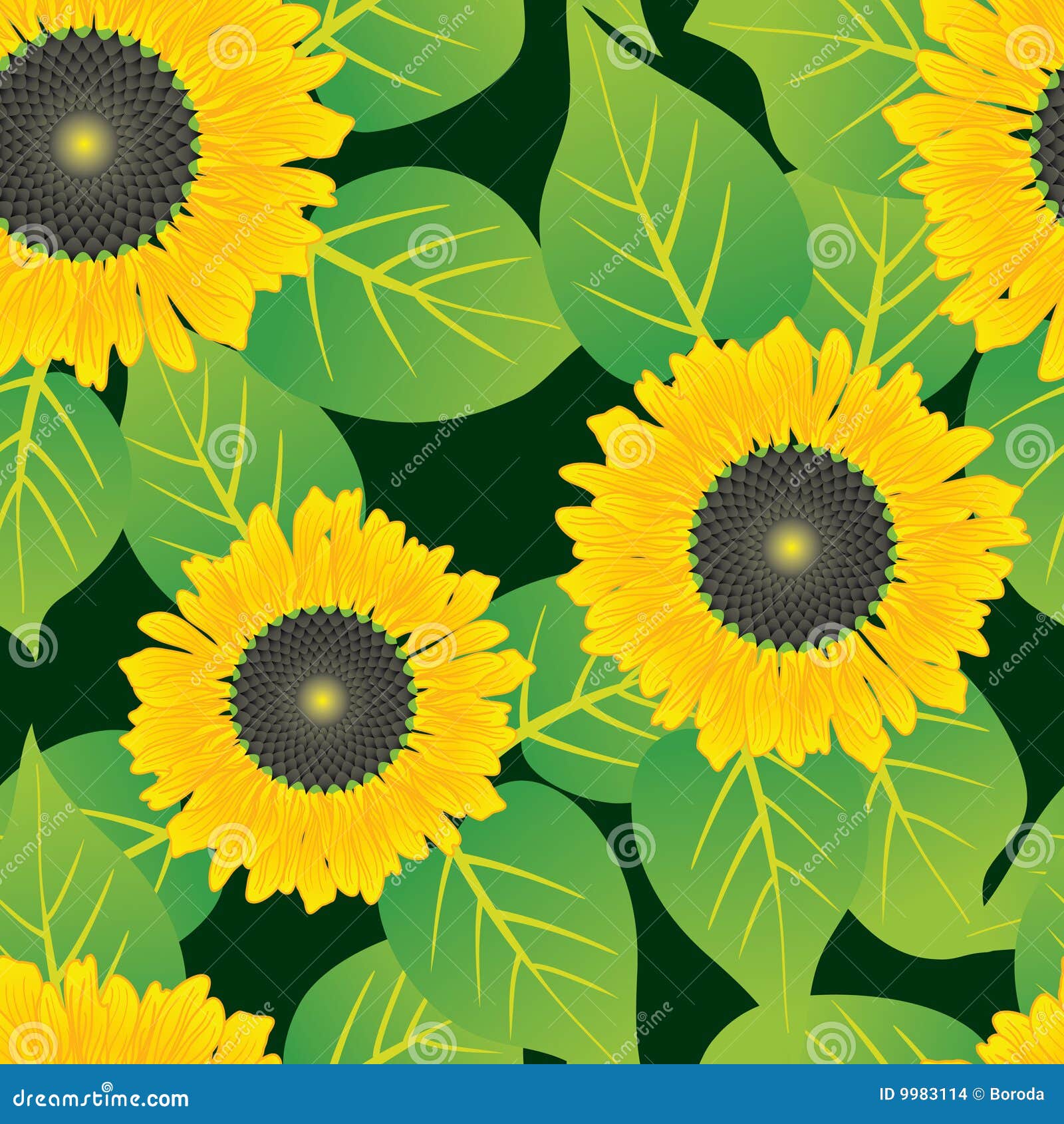 Abstract Sunflowers Flowers Background. Stock Vector - Illustration of ...