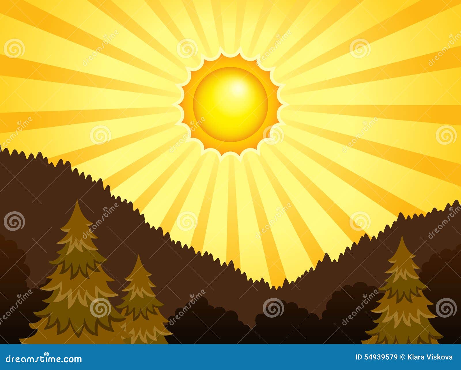 Abstract Sunny Landscape Theme 1 Stock Vector - Illustration of season ...