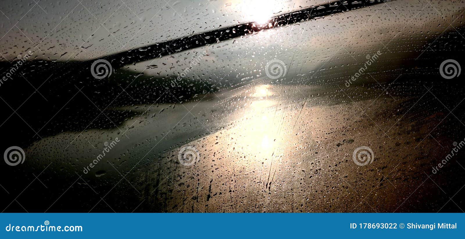 Abstract Sunrise Seen through Dew Filled Window Stock Photo - Image of ...