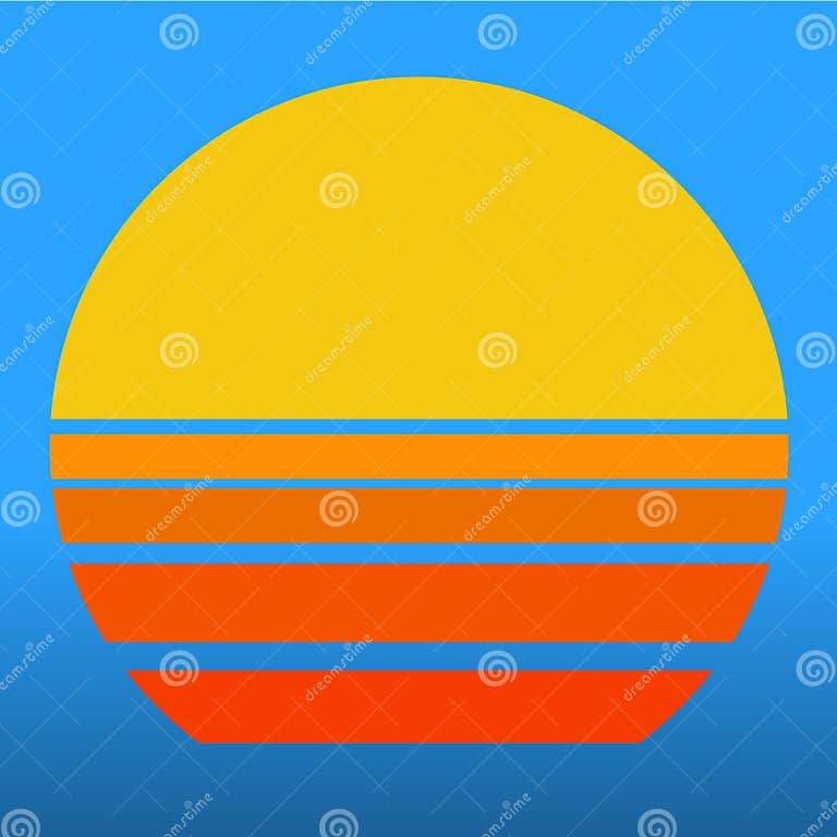 Abstract sunset logo stock illustration. Illustration of beach - 294724023