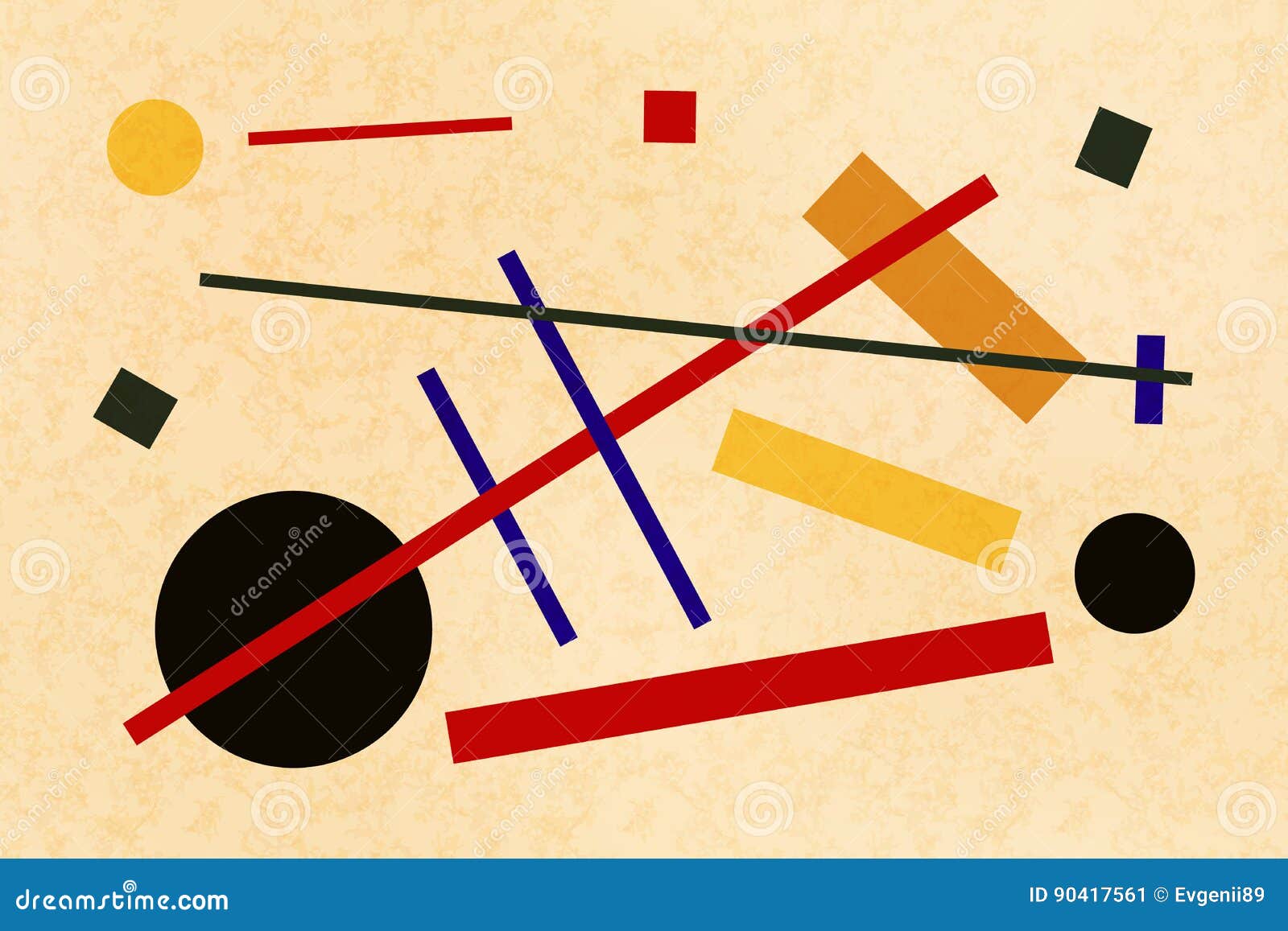 Suprematism Illustration Of A Fox In The Forest Royalty-Free Stock ...