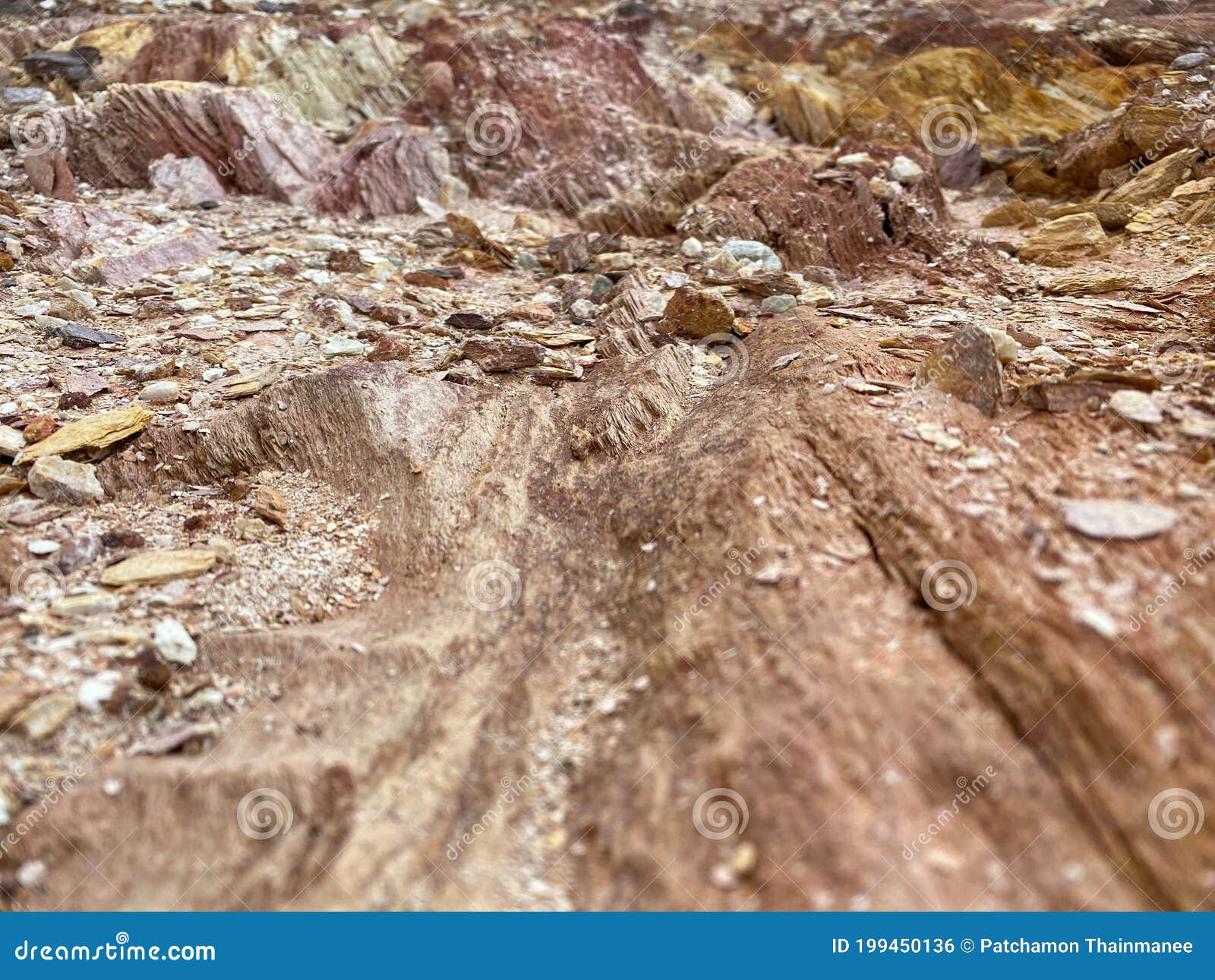 Abstract, Surface, Soil, Minerals in White Quarry and Sulfur. Photo for ...