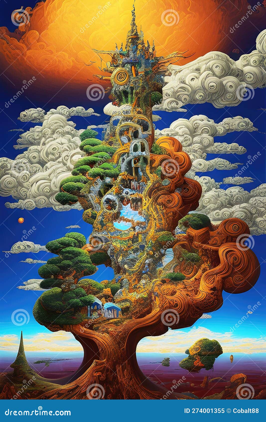 Abstract Surreal Background, Modern Art Illustration. Generative Ai ...