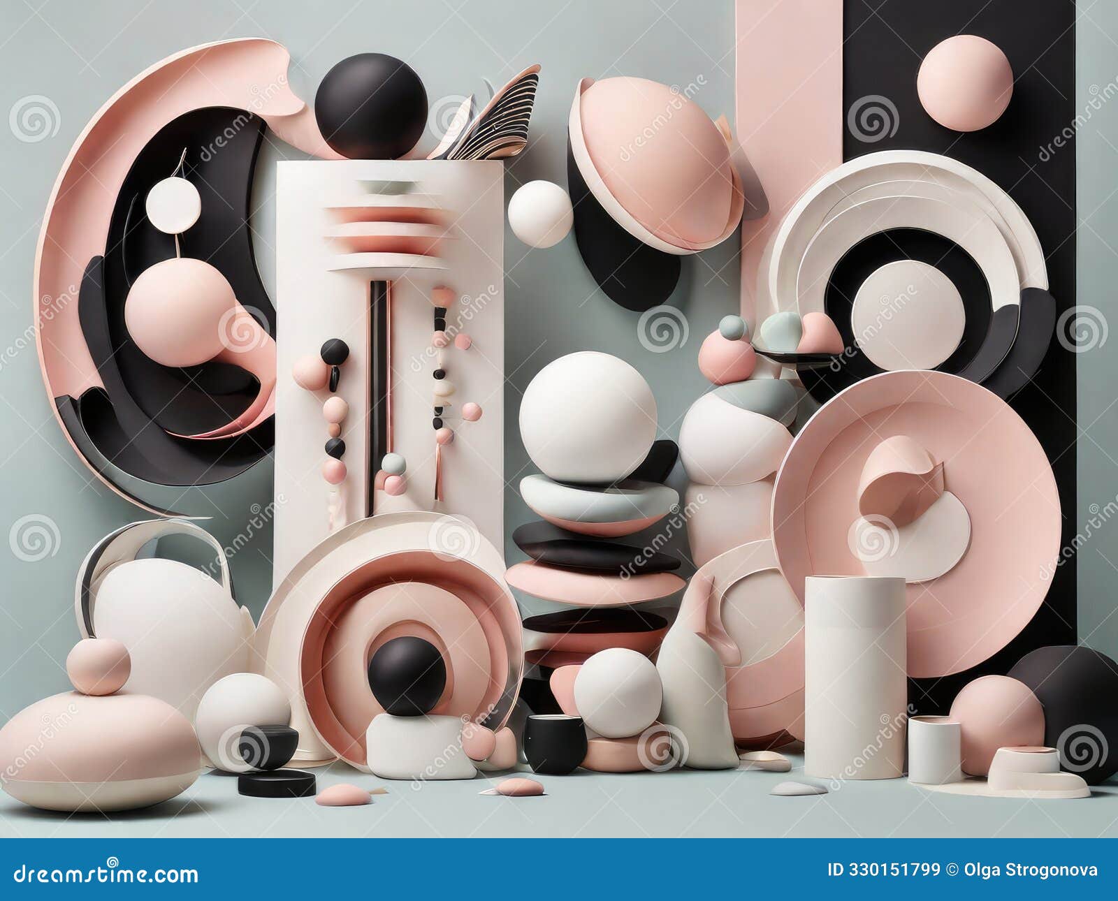 Abstract Surreal Background with Twisted Shapes and Forms Stock Image ...