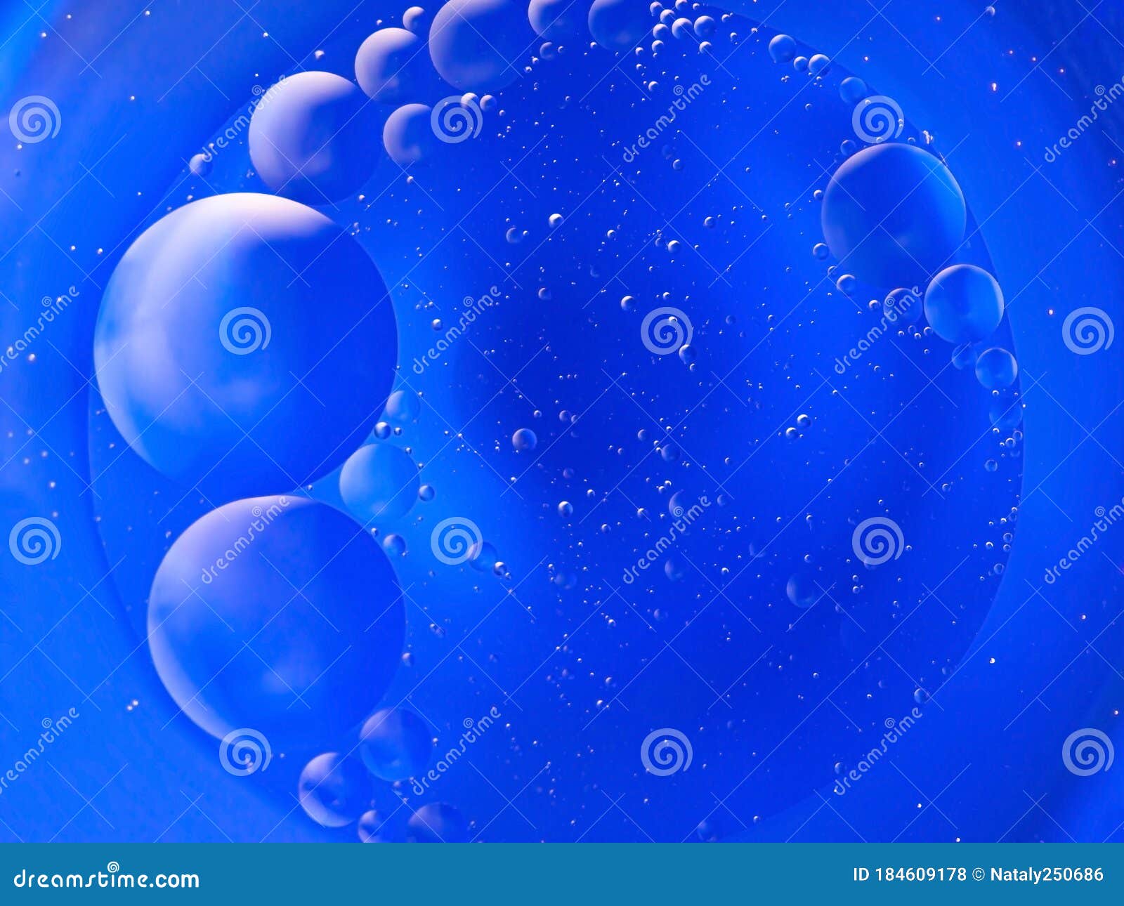 Abstract Surreal Blue Round Bubbles Look Like Tiny Planets Macro Stock ...