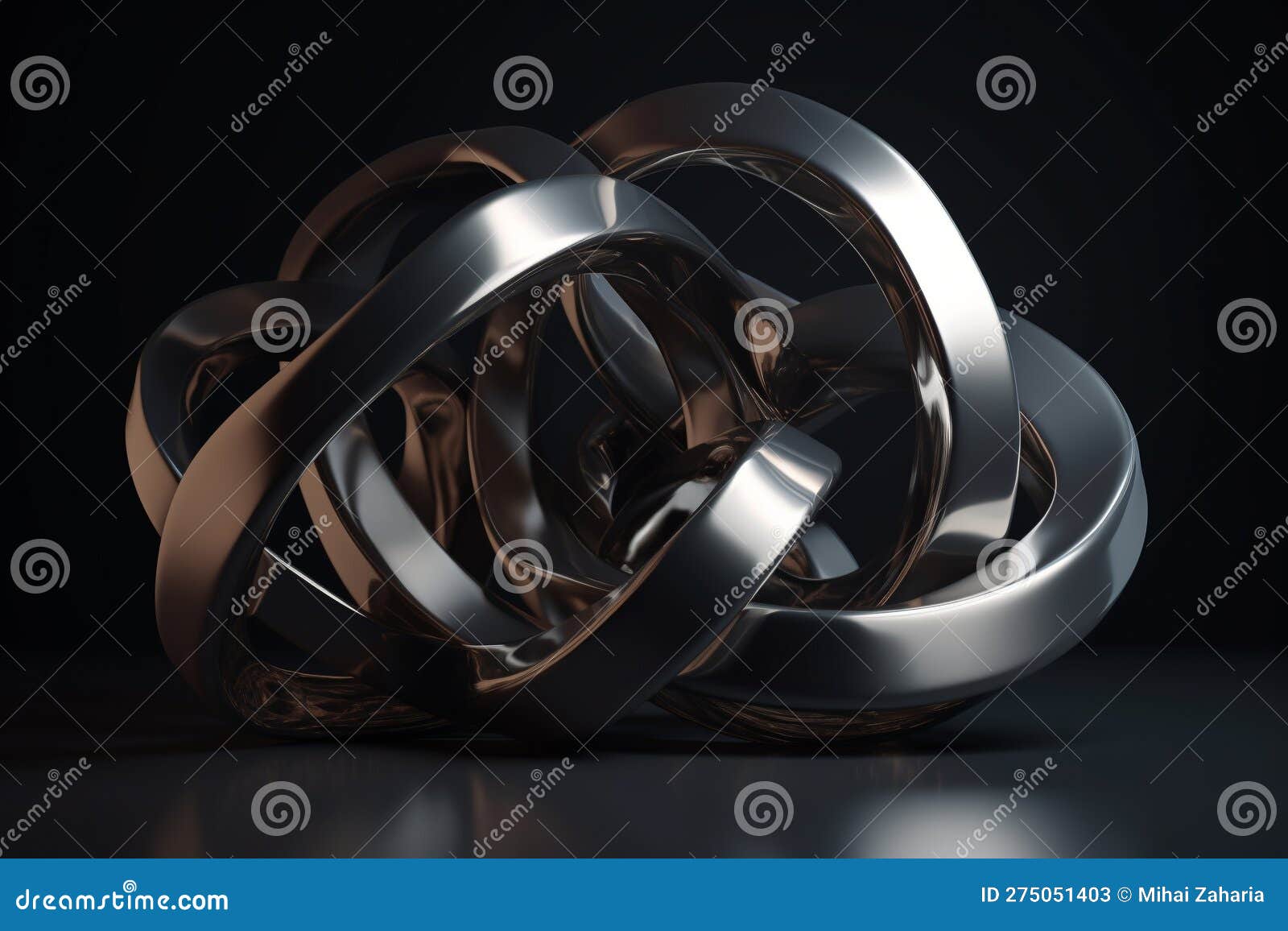 Abstract Surreal Metal Geometry Twisted. Generative AI Stock ...