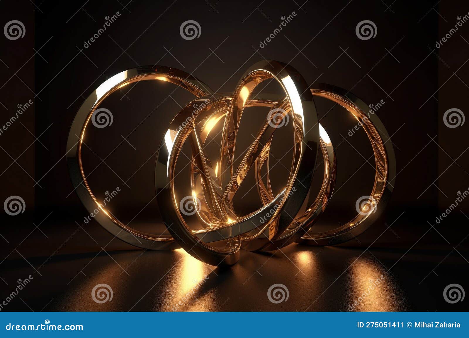 Abstract Surreal Metal Geometry Twisted. Generative AI Stock ...