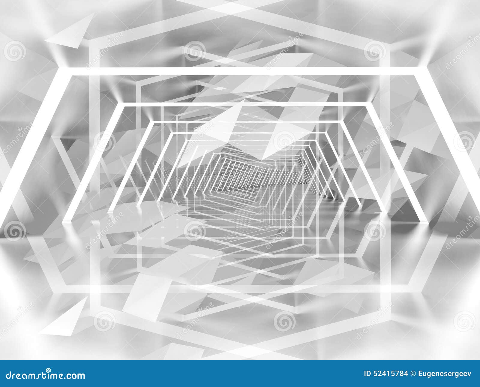 Abstract Surreal Tunnel Background with 3d Polygon Pattern Stock ...