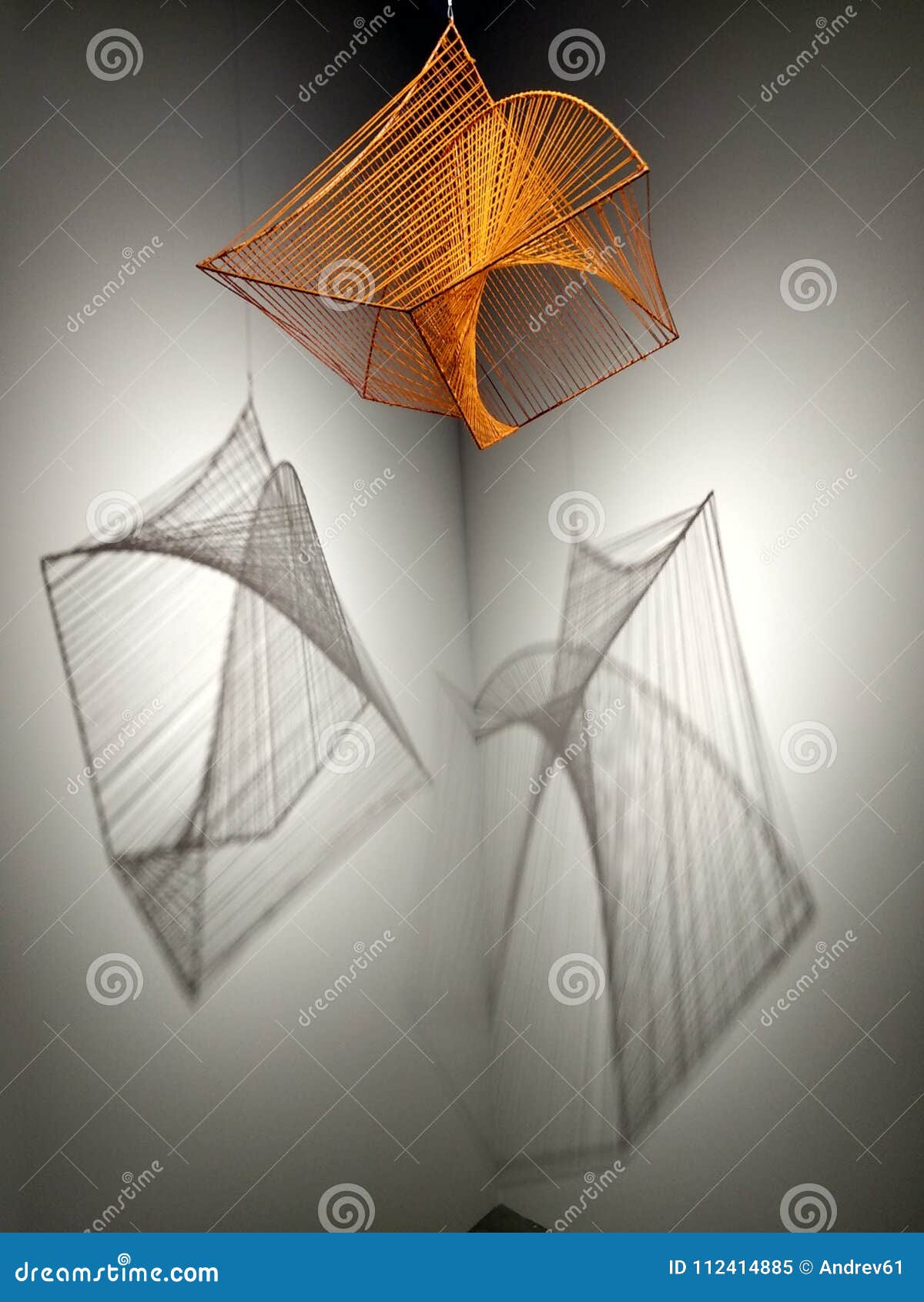 Abstract Suspended Structure of Metal and Strung on a Thread Stock ...