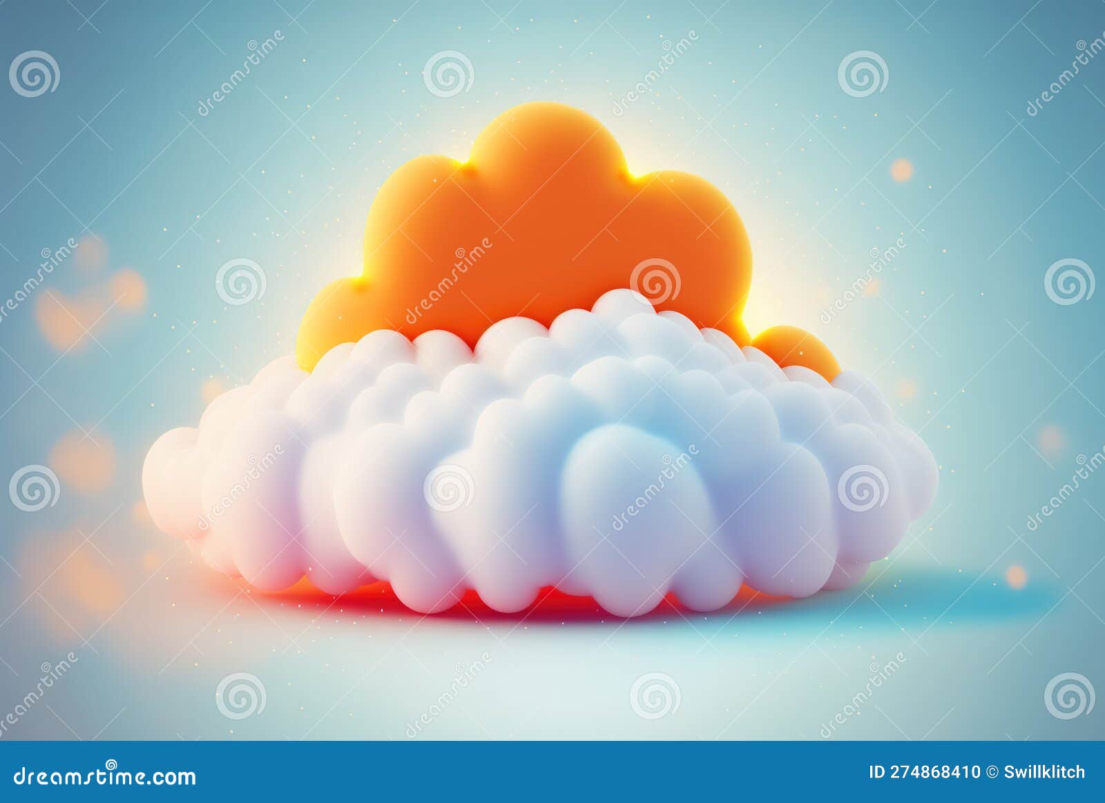 Abstract Sweet Foam Clouds with Splashing Forms and Drops. Colorful ...