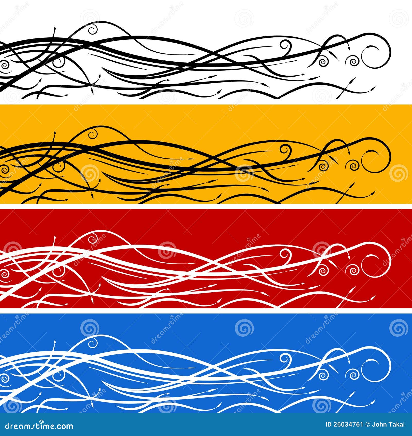 Abstract Swirl Arrow Banner Set Stock Vector - Illustration of clipart ...
