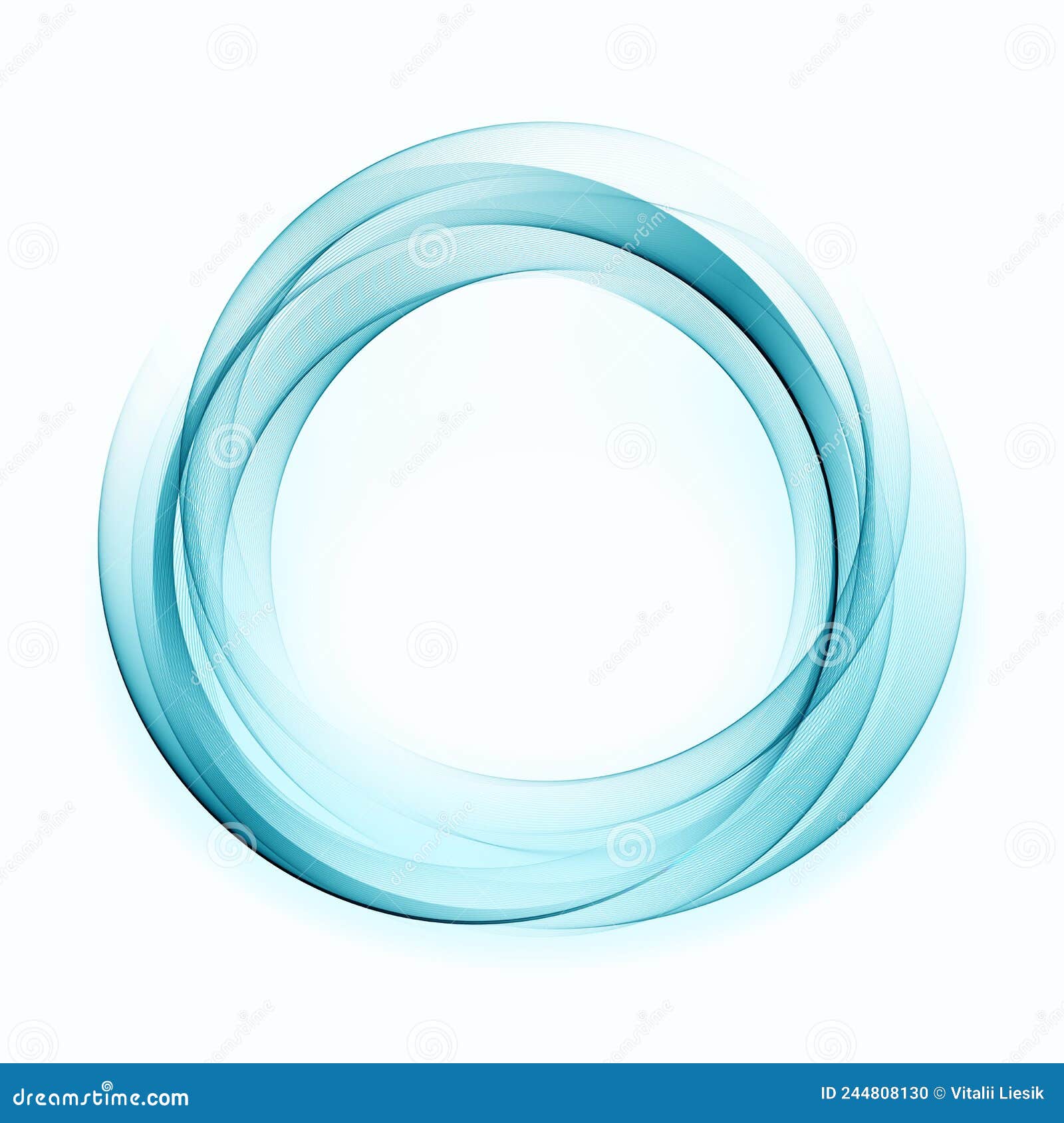 Abstract Swirl Circle. Blue, Round Transparent Wave Design Element ...