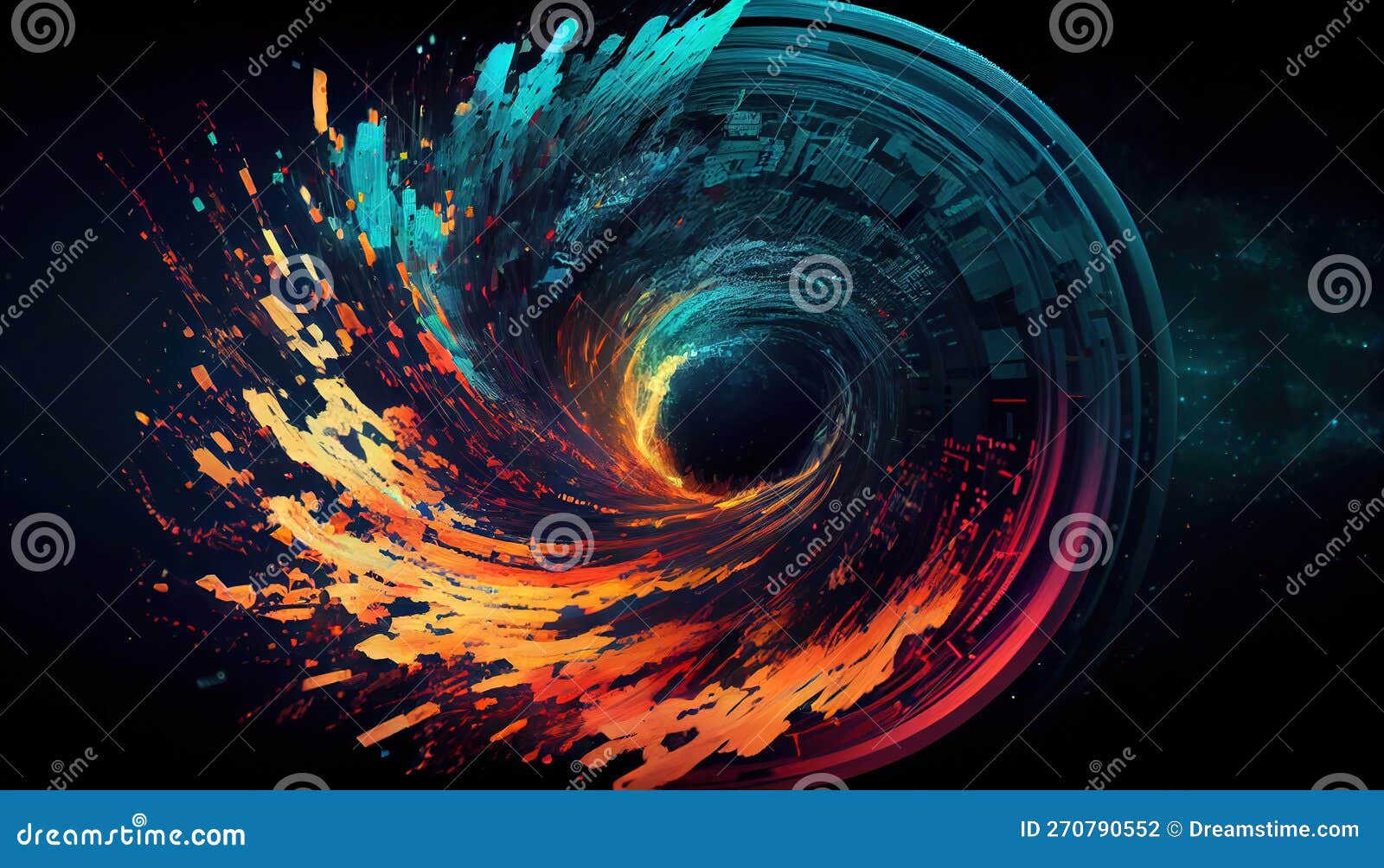 Abstract Swirl of Data Pieces. Big Data Collection Concept Stock ...