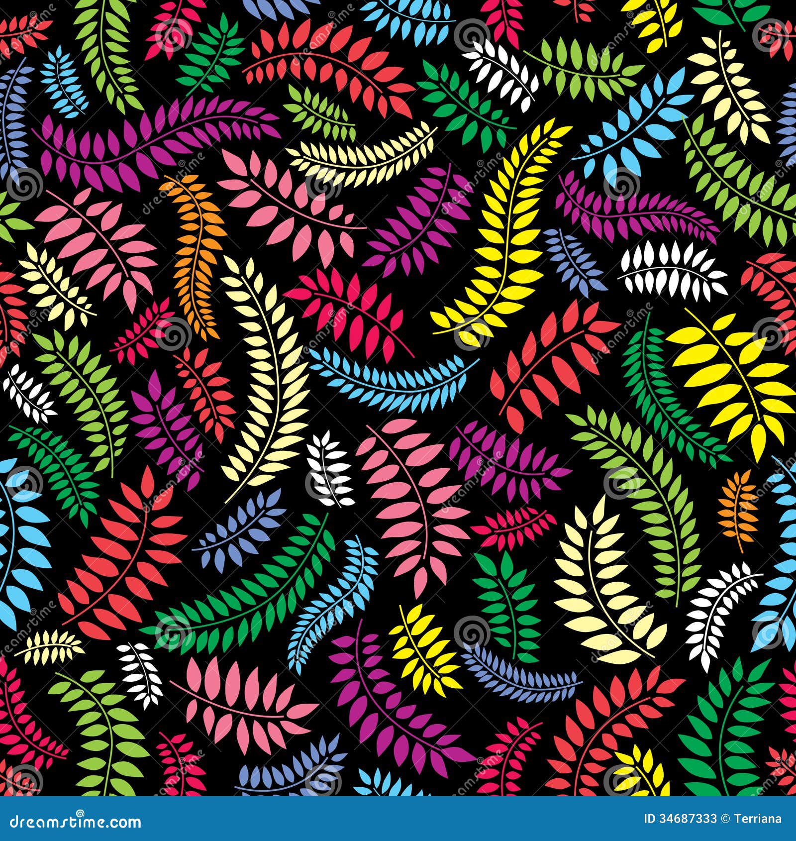 Abstract Swirl Floral Multicolor Texture Stock Illustration ...