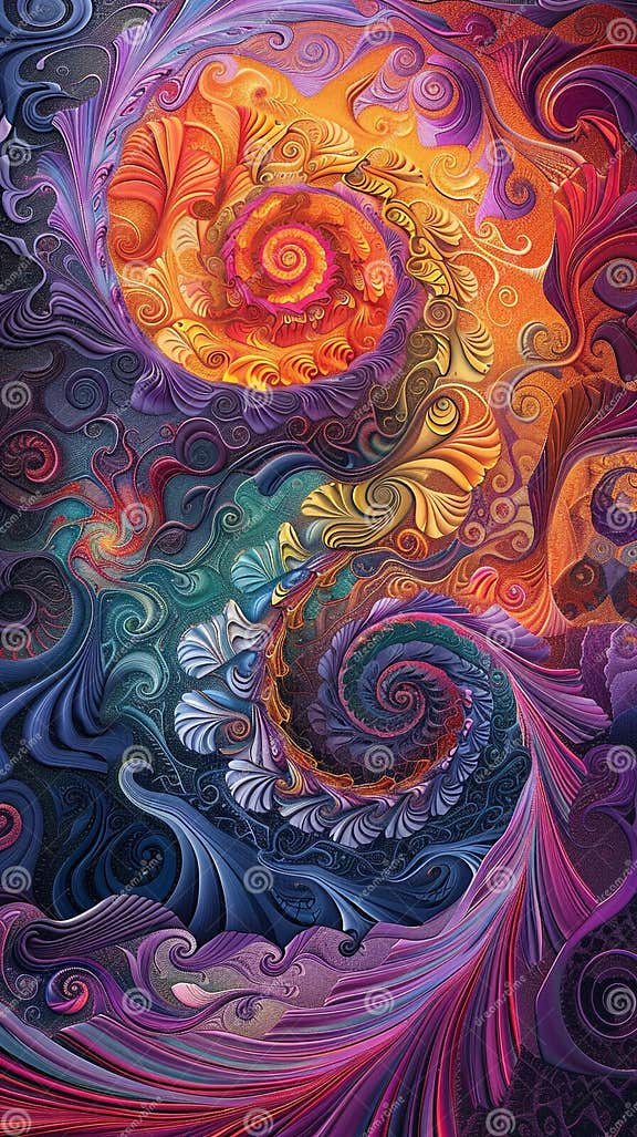 Abstract Swirl with Intricate Patterns Creating Eye-catching Backdrop ...