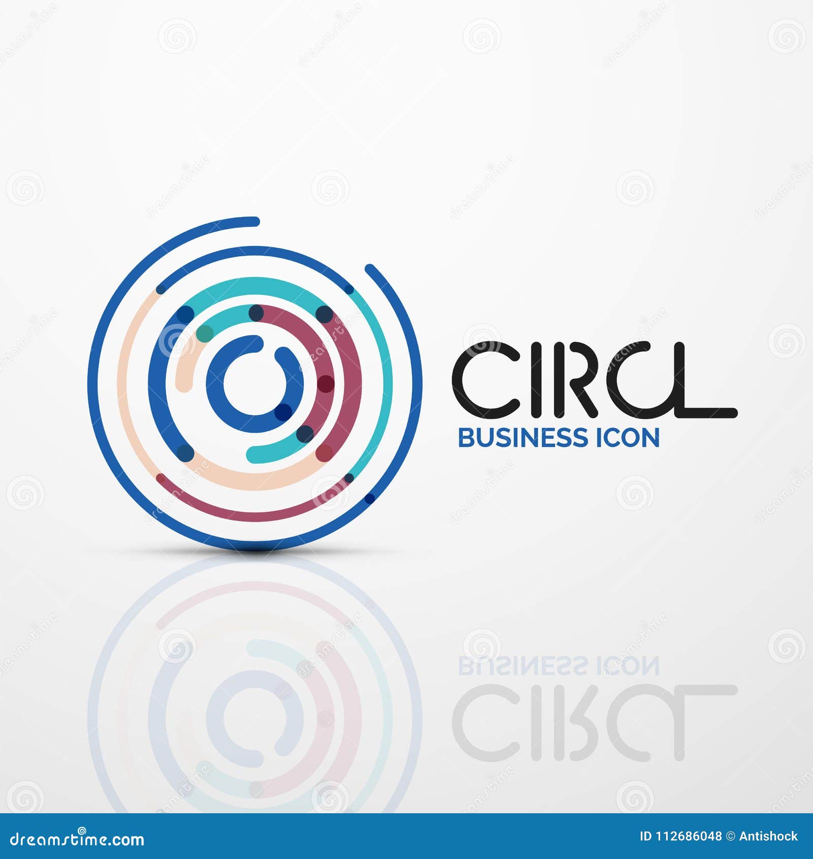 Abstract Swirl Lines Symbol, Circle Logo Icon Stock Vector ...