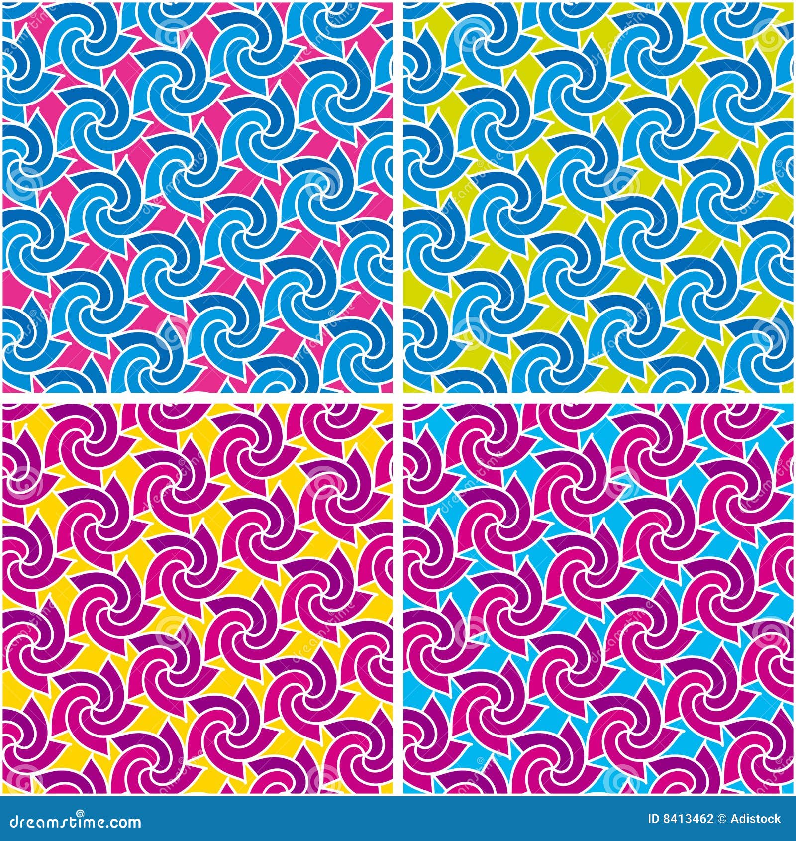 Abstract Swirl Pattern Set. Vector. Stock Vector - Illustration of ...