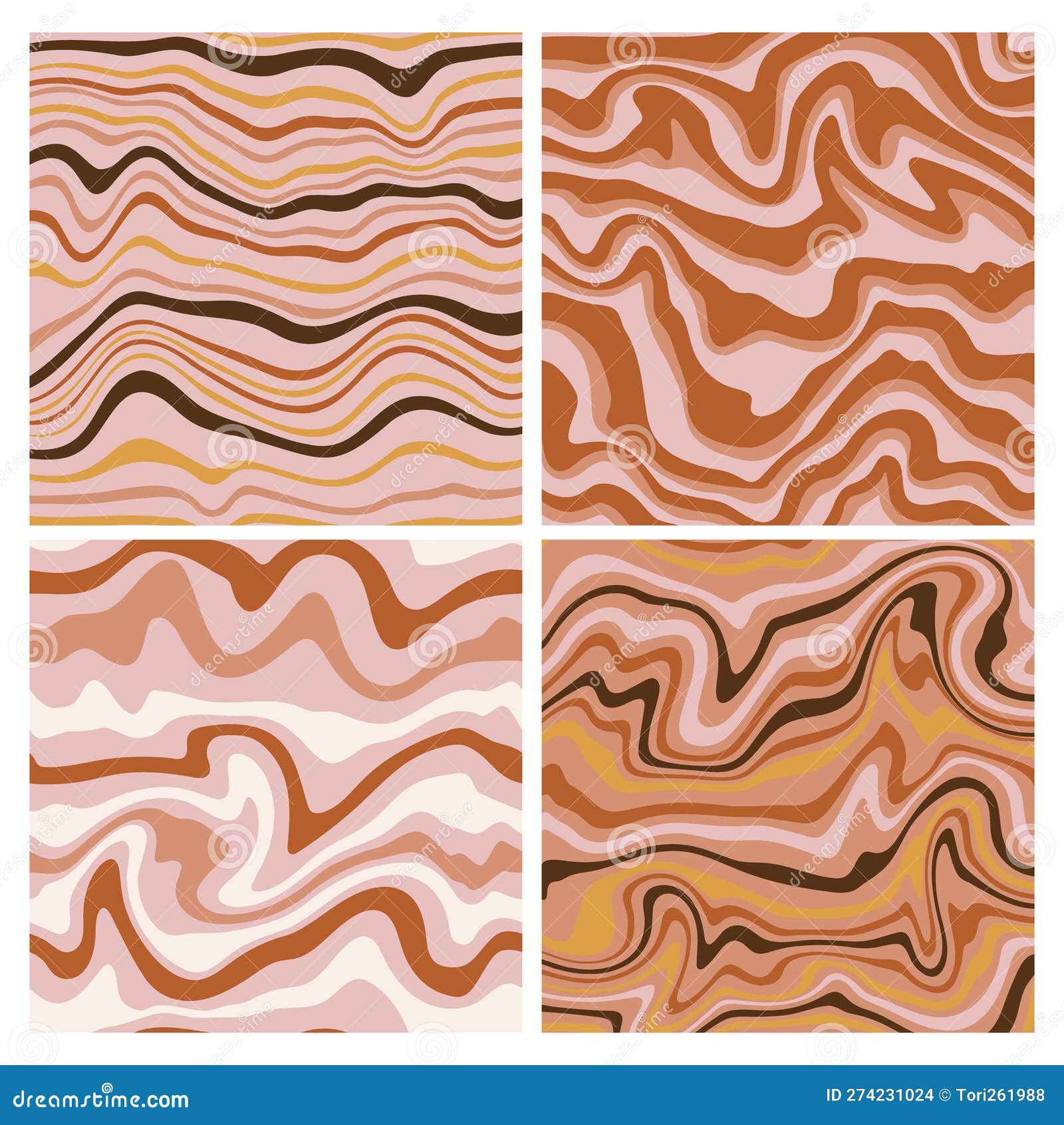 Abstract Swirl Retro 70s Groovy Wavy Background Stock Vector ...