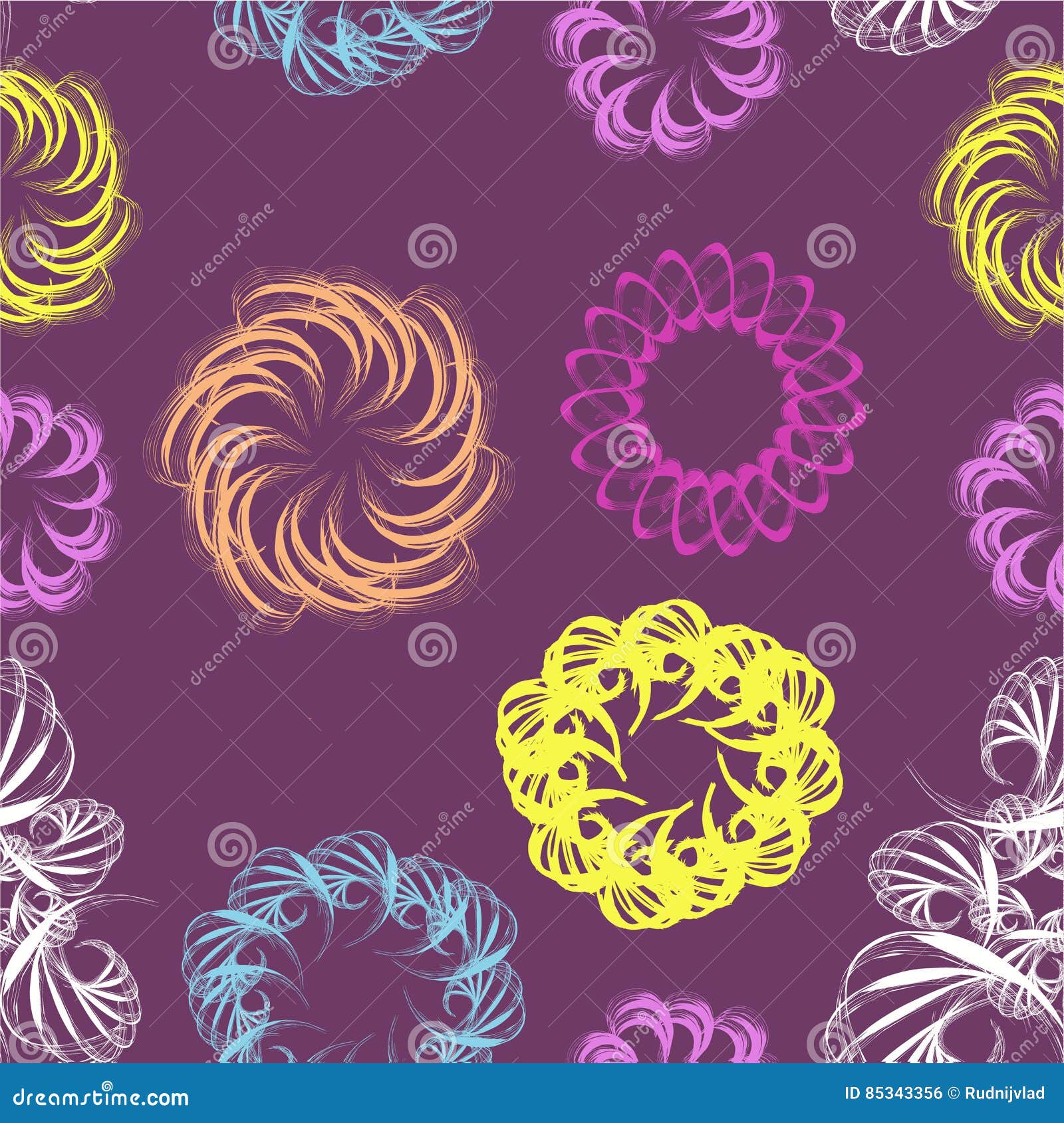 Abstract Swirl Retro Seamless Pattern. Stock Vector - Illustration of ...