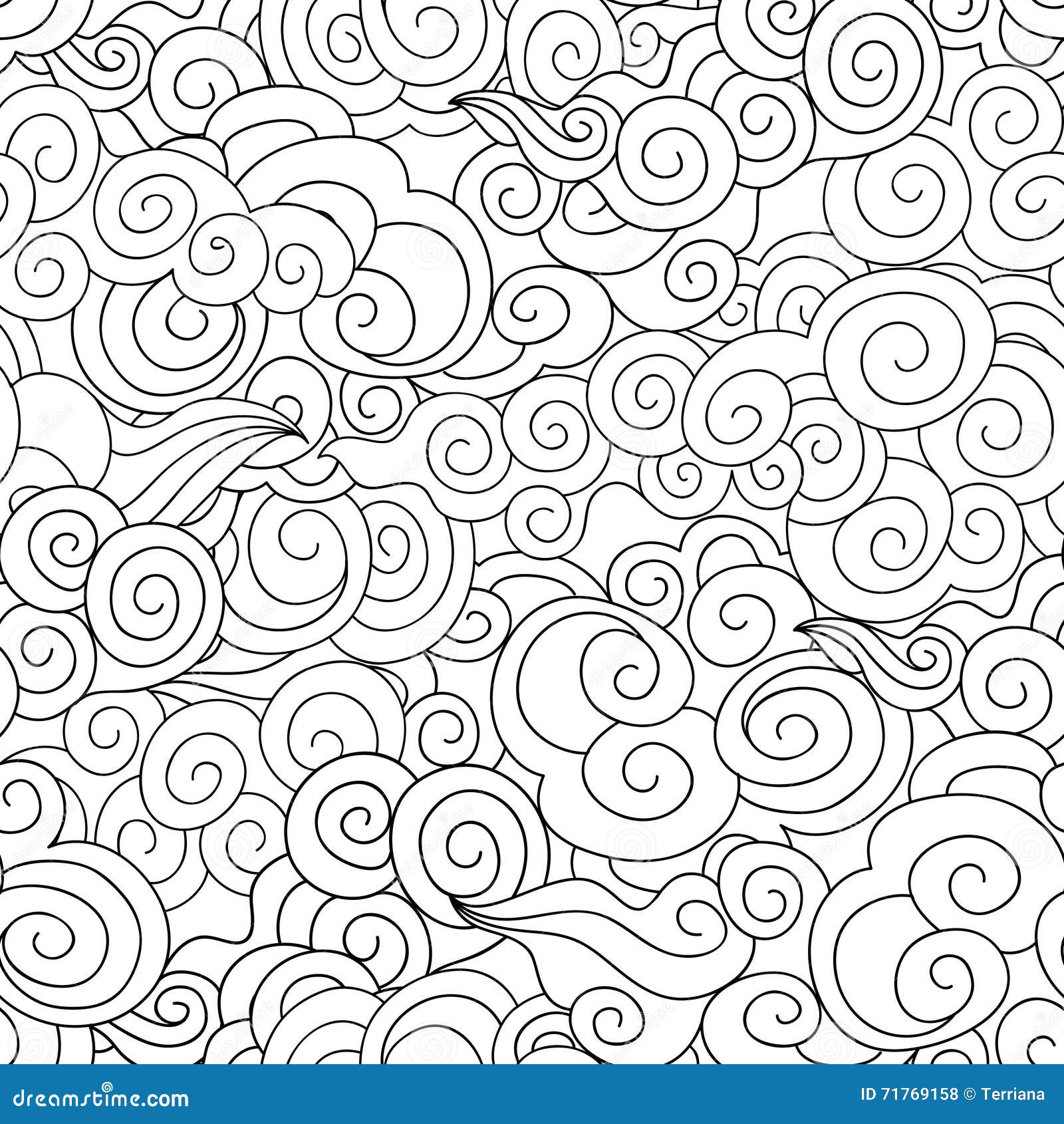 Abstract Swirl Seamless Pattern Wave Background Stock Illustration ...