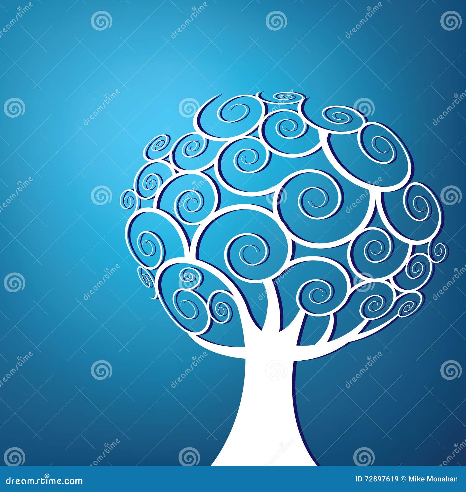 Abstract Swirl Tree Background Stock Vector - Illustration of drawing ...