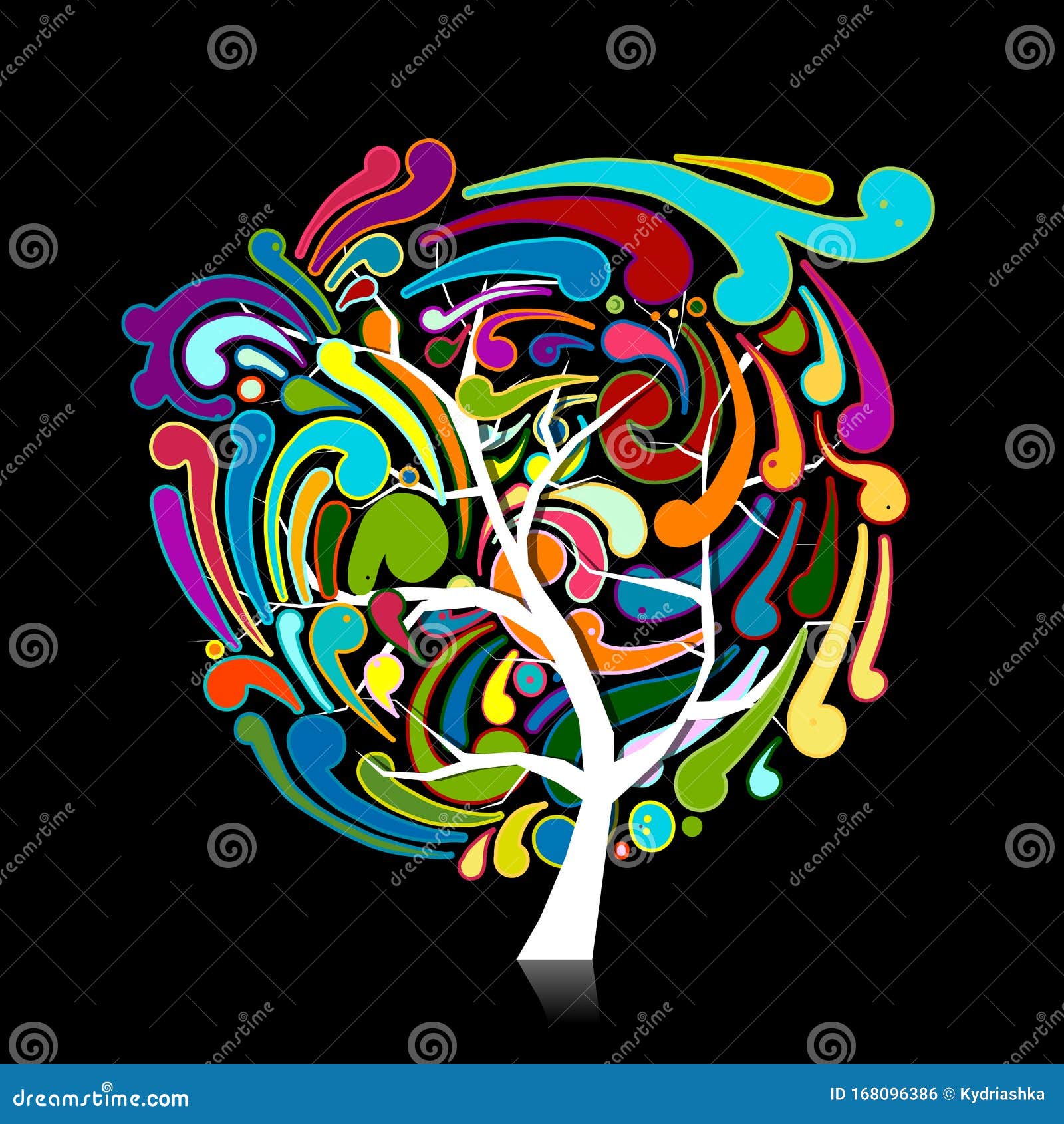 Abstract Swirl Tree for Your Design Stock Vector - Illustration of ...