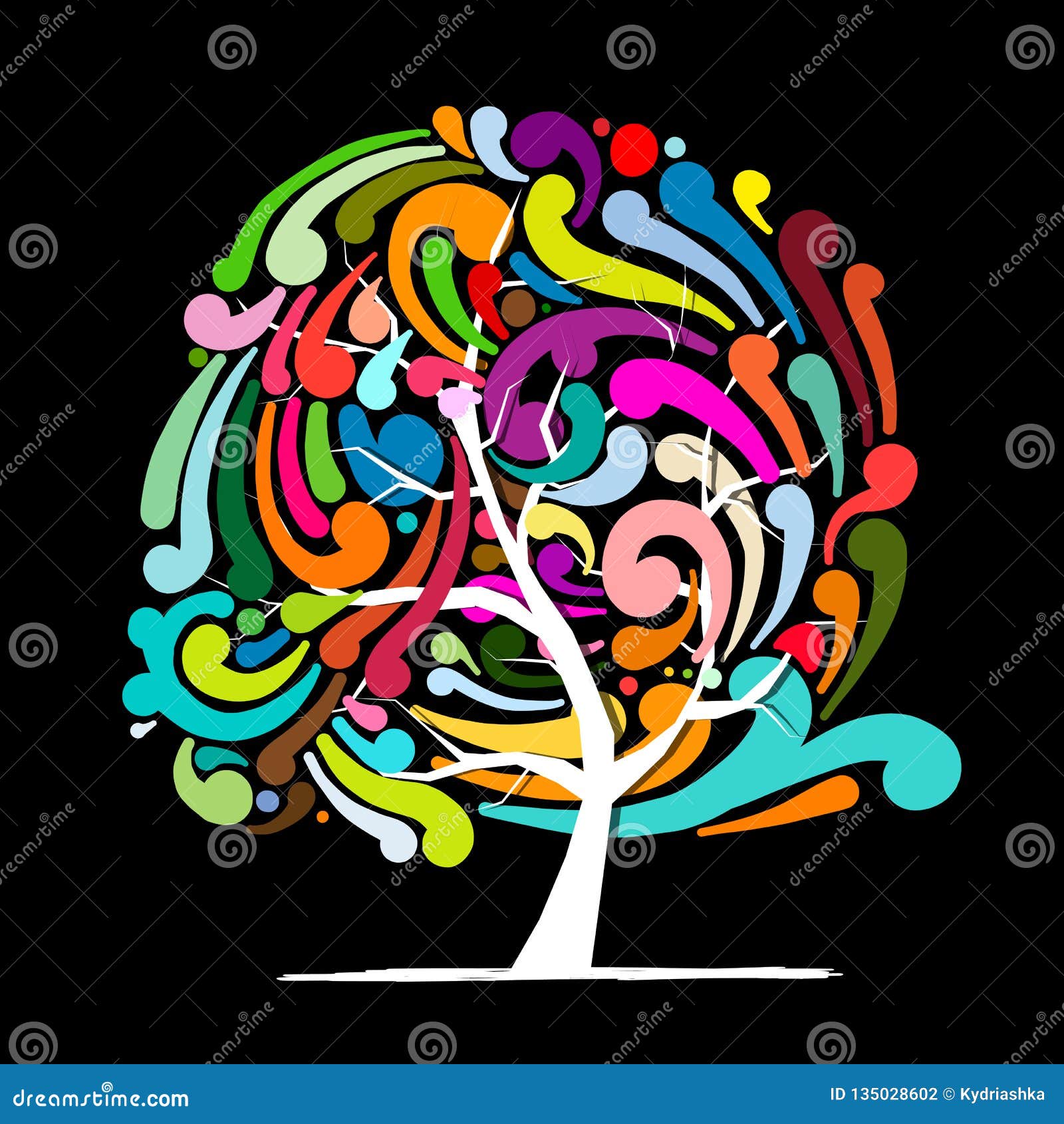 Abstract Swirl Tree for Your Design Stock Vector - Illustration of drop ...