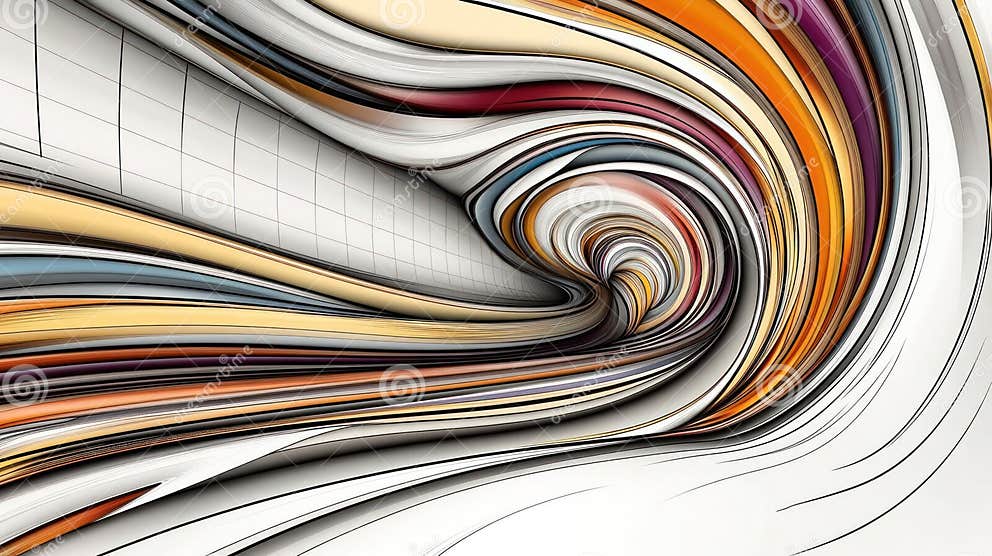 Abstract Swirling Design with Flowing Lines and Vibrant Colors Creating ...