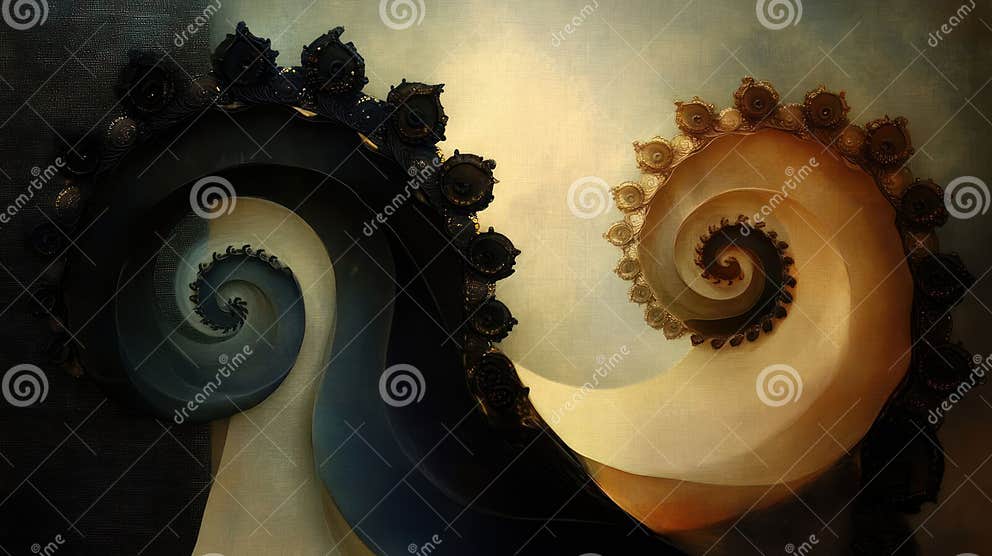 Abstract Swirling Forms in Contrasting Colors Create a Dynamic Visual ...