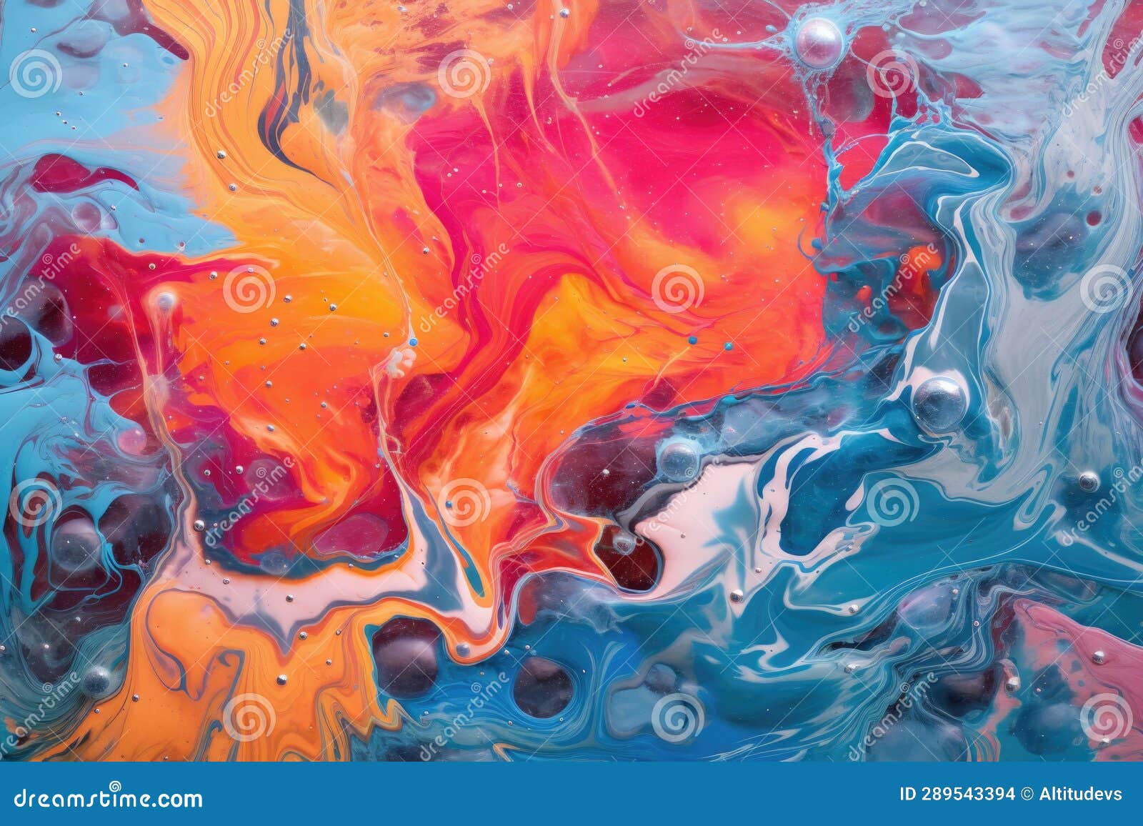 Abstract Swirling Paint Patterns on Water Surface Stock Photo - Image ...