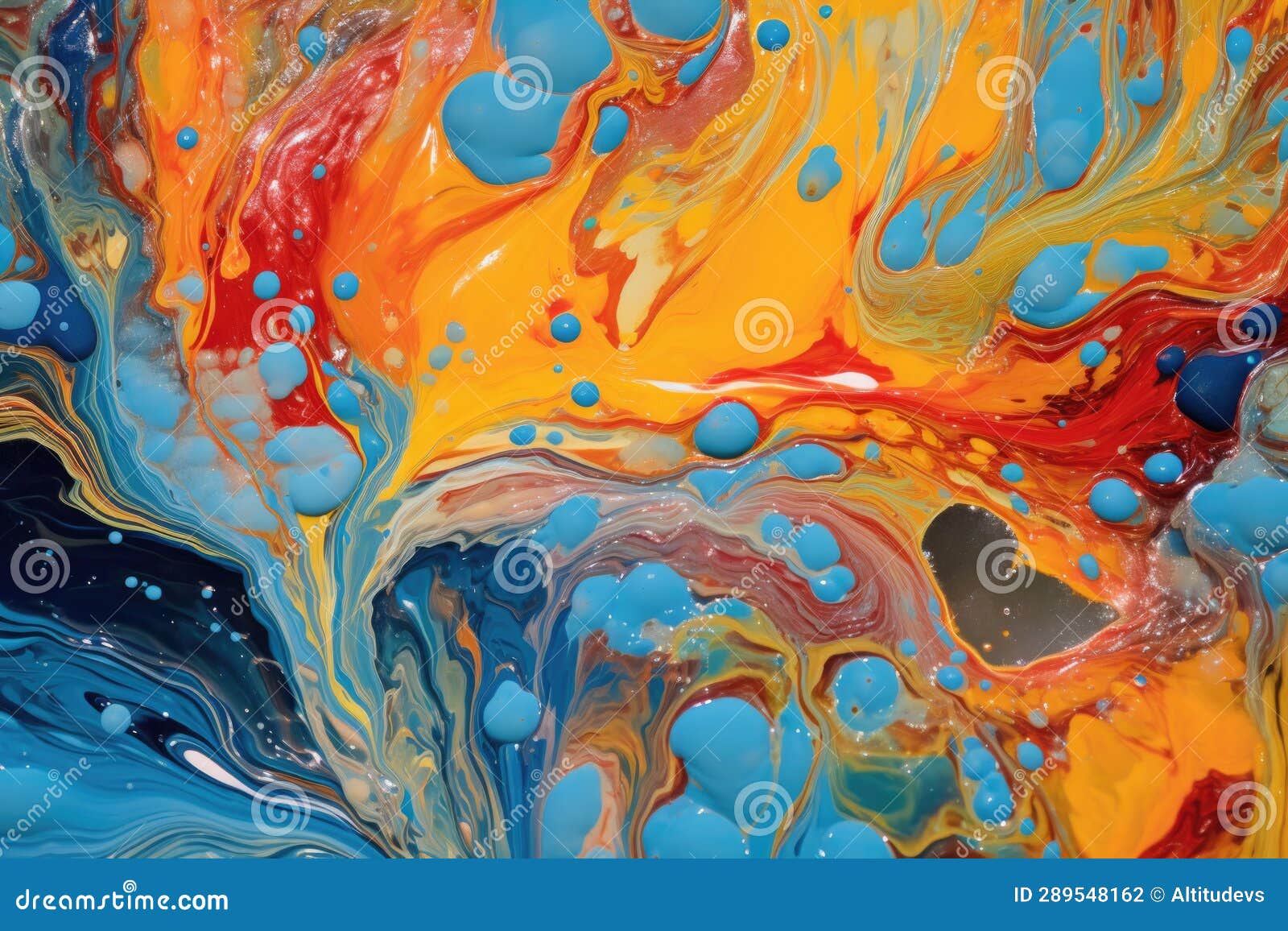 Abstract Swirling Paint Patterns on Water Surface Stock Photo - Image ...