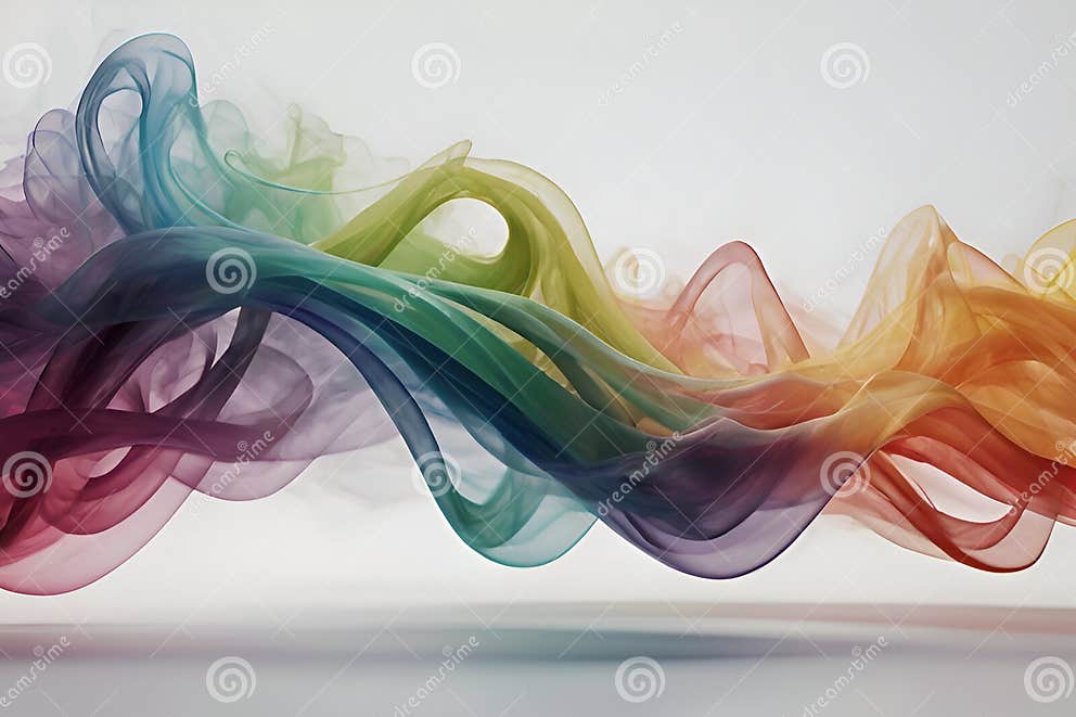 Vibrant Rainbow-colored Smoke Flows Dynamically, Creating a Mesmerizing Illustration. Stock ...