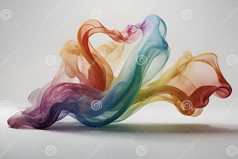 Vibrant Rainbow-colored Smoke Flows Dynamically, Creating a Mesmerizing Illustration. Stock ...