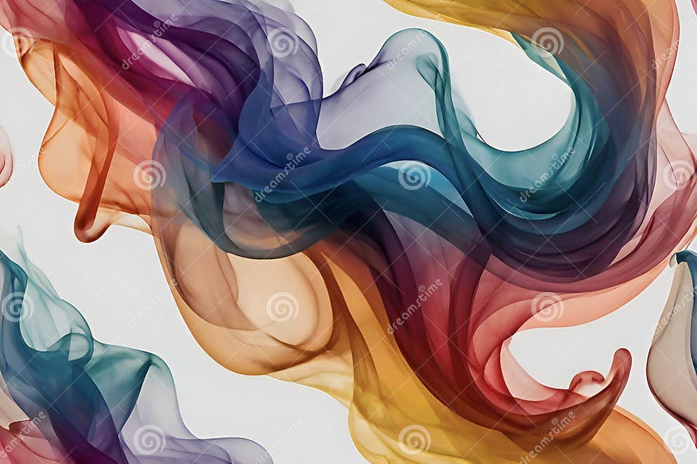 Vibrant Rainbow-colored Smoke Flows Dynamically, Creating a Mesmerizing Illustration. Stock ...