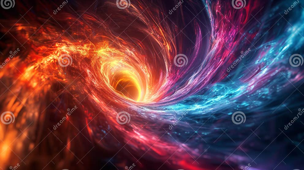 Abstract Swirling Vortex of Fire and Ice, Creating a Dramatic and ...