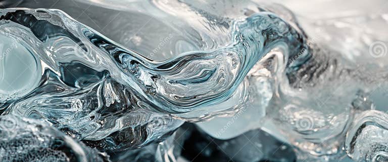 Abstract Swirling Wave Pattern with Glass-like Textures and Shimmering ...