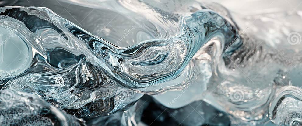 Abstract Swirling Wave Pattern with Glass-like Textures and Shimmering ...