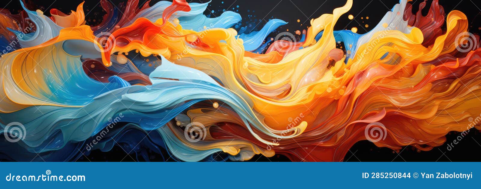 Abstract Swirls of Paint in Bold Primary Colors Stock Illustration ...