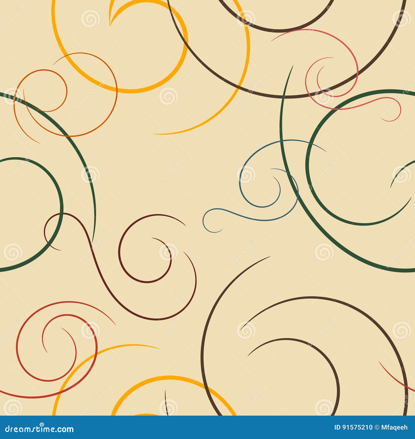 Abstract Soft Swirls Vector Seamless Pattern Stock Vector ...