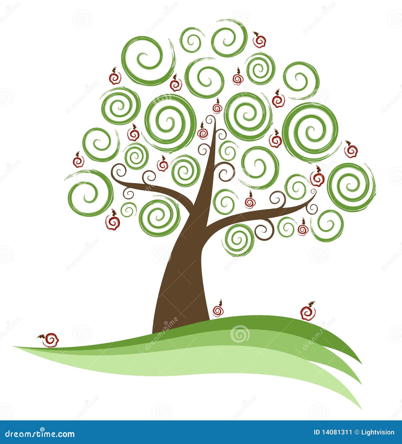 Abstract Swirly Apple Tree stock vector. Illustration of greenhouse ...