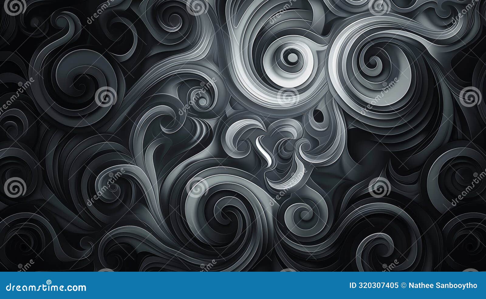 Abstract Swirly Black and White Background with Intricate Patterns ...