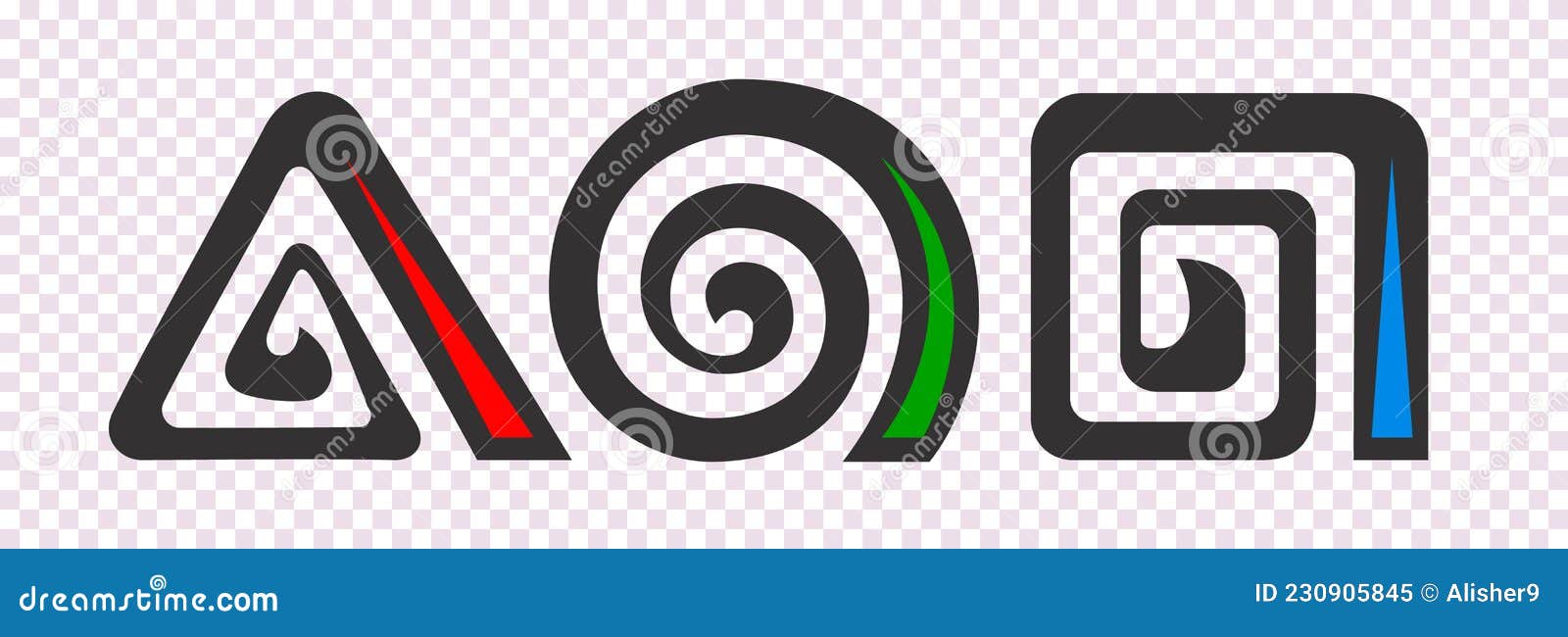 Abstract Swirly Spiral Shapes Set. Loop or Scroll Sign Stock Vector ...