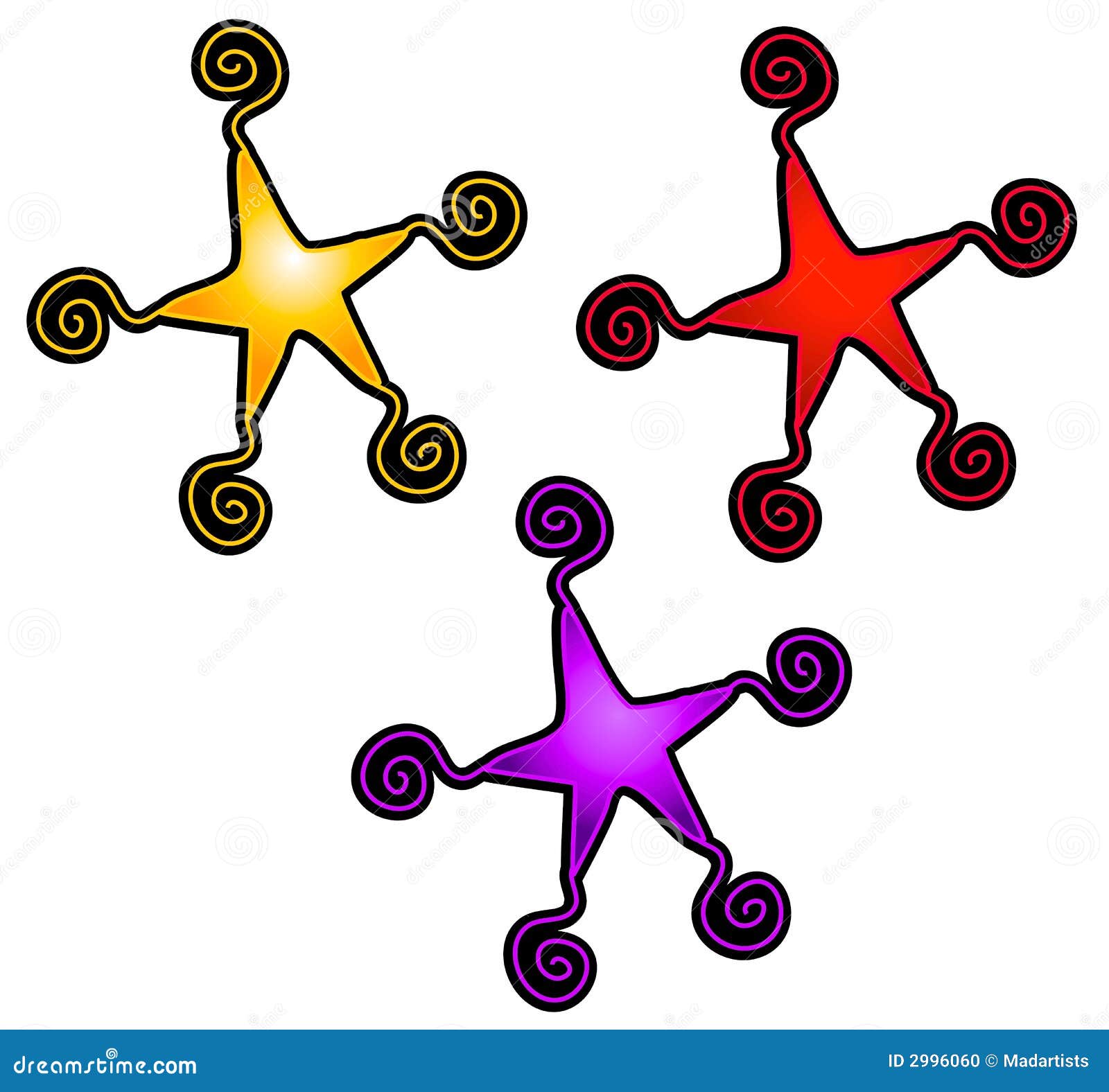 Abstract Swirly Stars Clip Art Stock Illustration - Illustration of ...