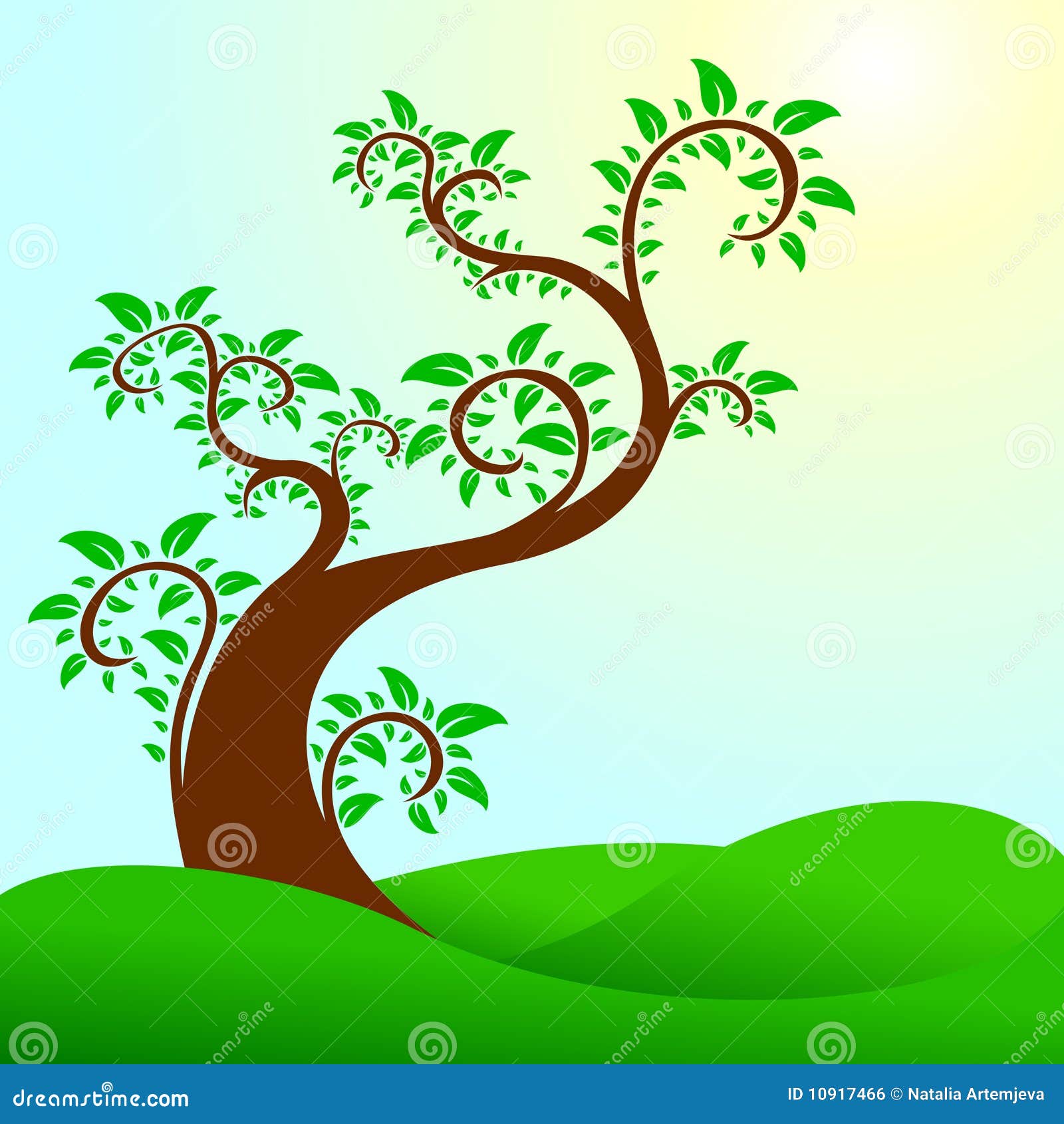 Abstract swirly tree stock vector. Illustration of decor - 10917466