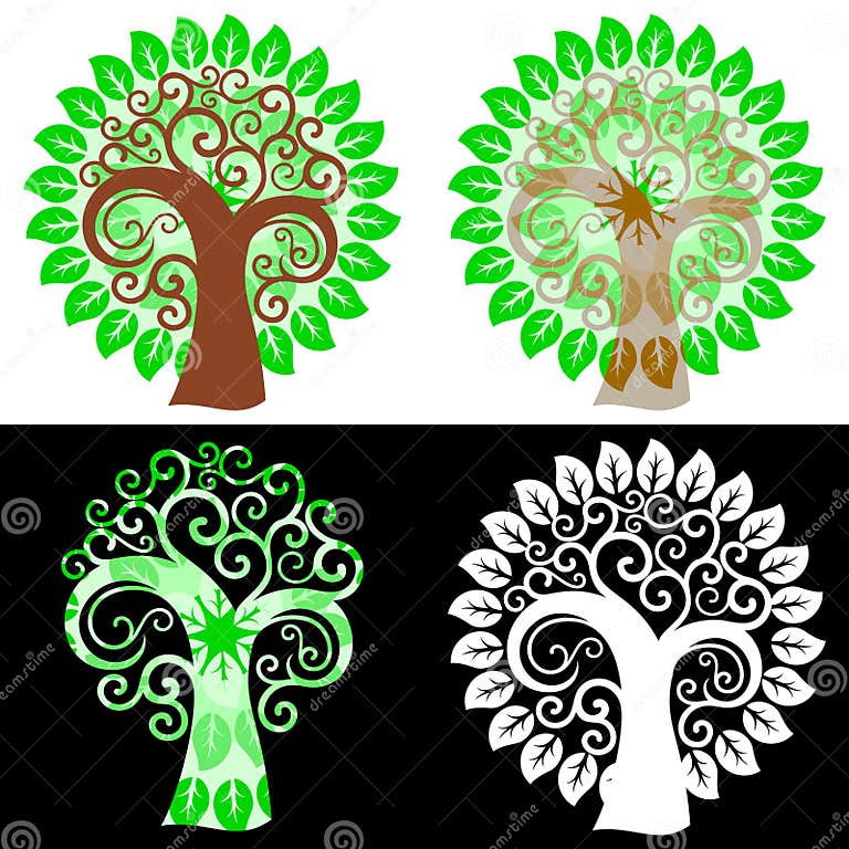 Abstract swirly trees stock vector. Illustration of park - 14366143