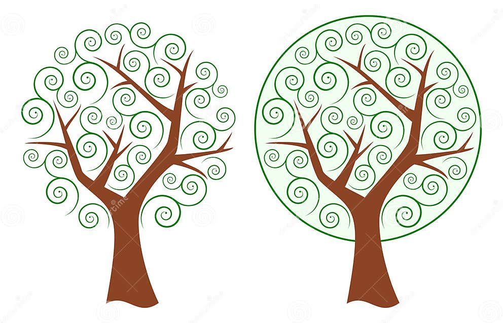 Abstract swirly trees stock vector. Illustration of summer - 14385797